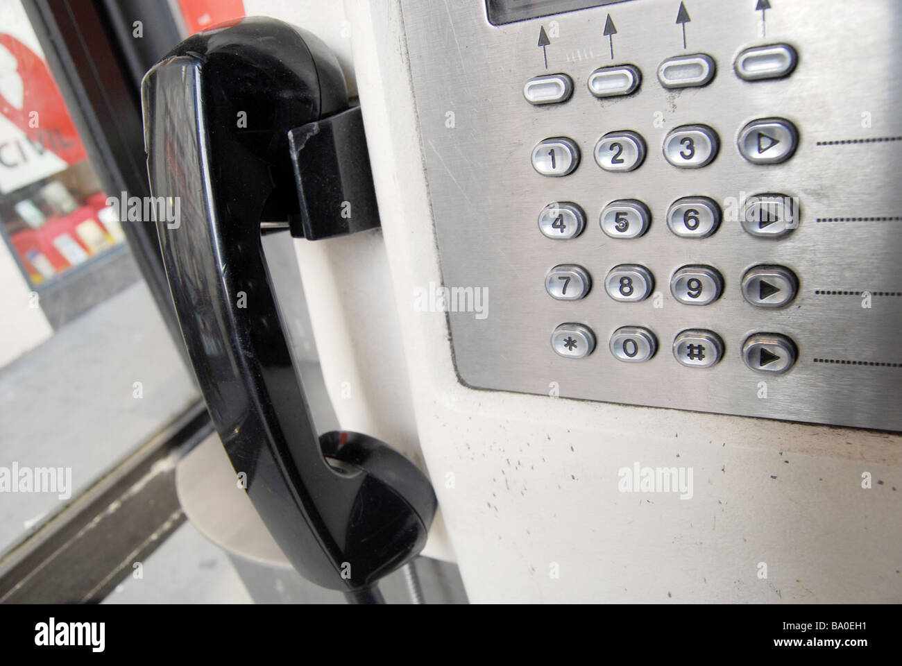 Telephone box buttons hand set Stock Photo - Alamy