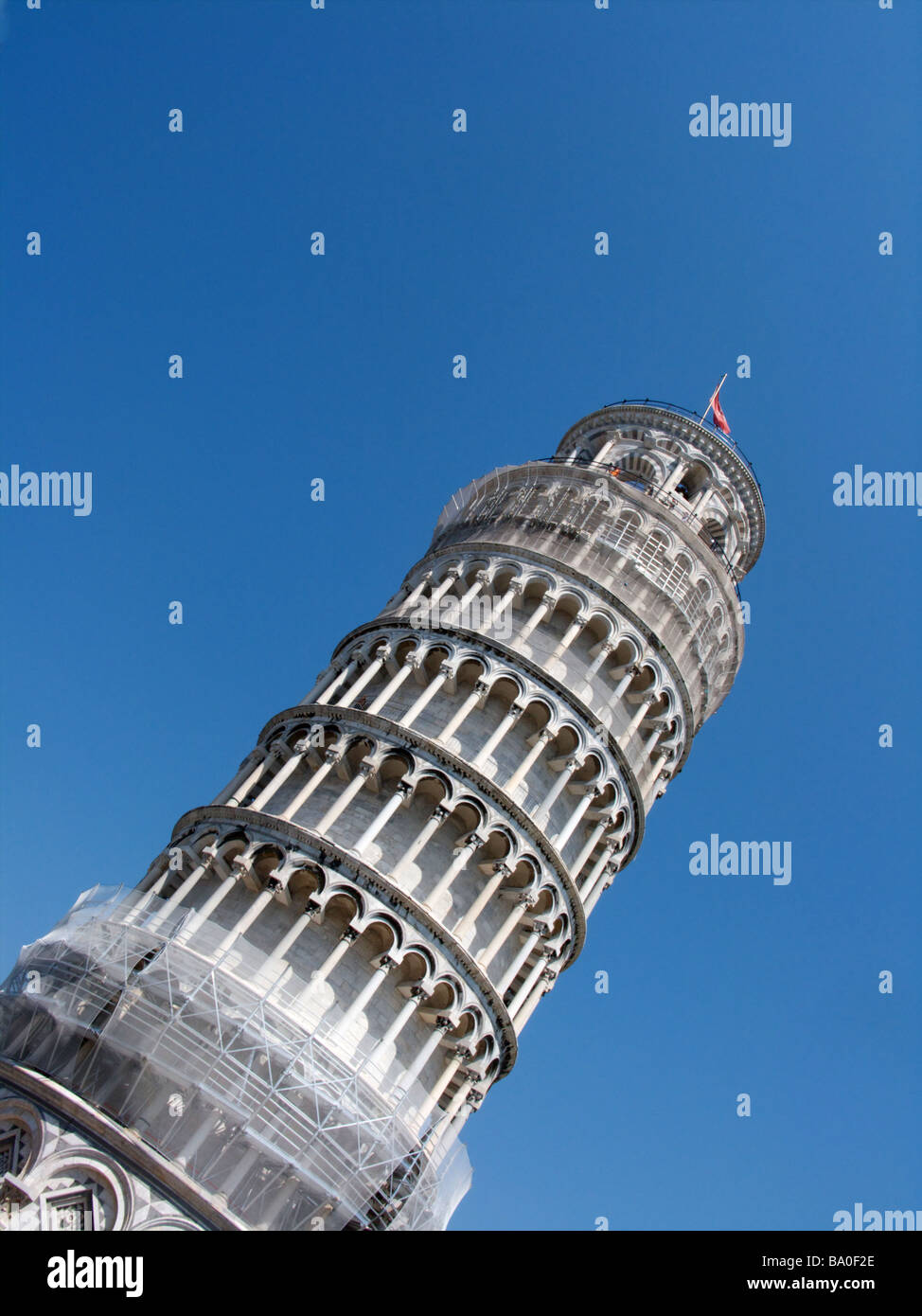 Angled view of the Leaning Tower of Pisa in Italy Stock Photo - Alamy
