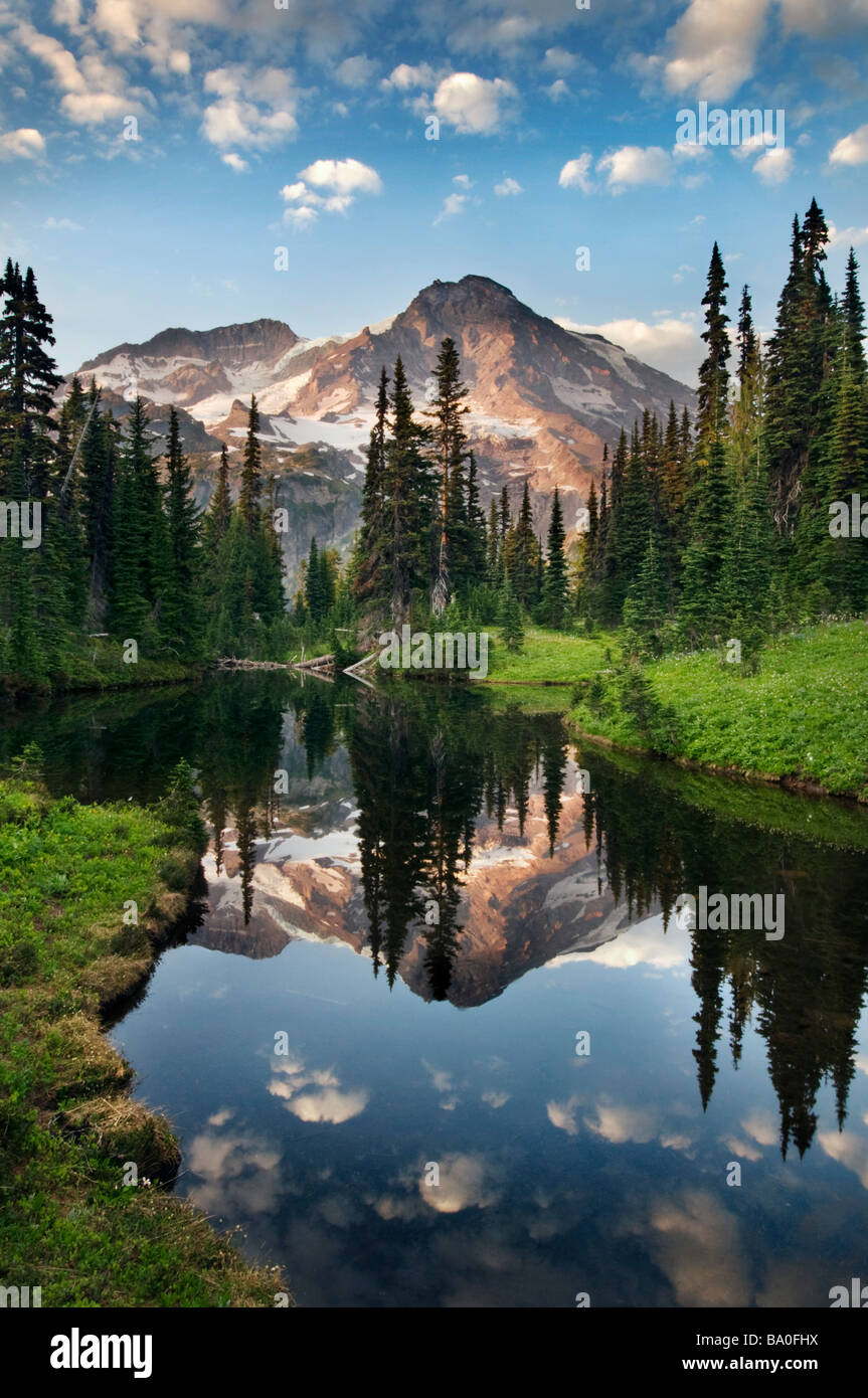 Mount Rainier reflecting in Mirror lakes Mount Rainier National Park ...