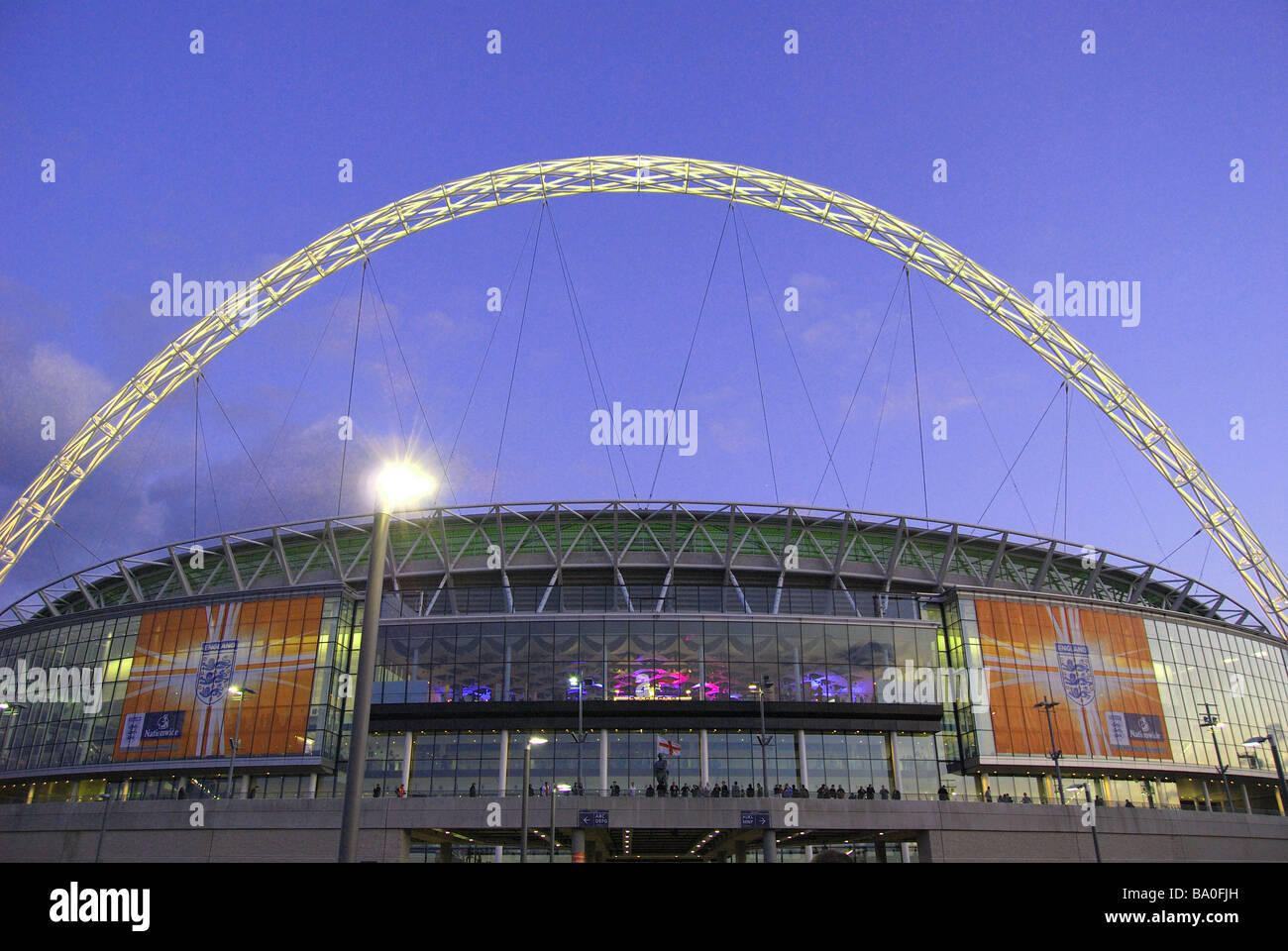 Wembley Football Stadium at dusk, Wembley, London, England, United ...
