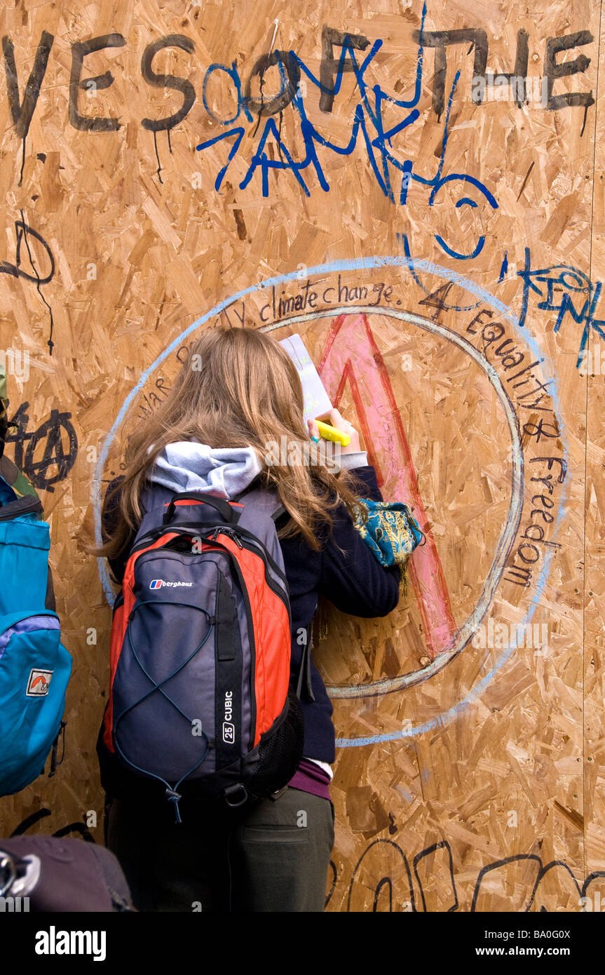 G20 Summit protests, London, England, UK Stock Photo - Alamy