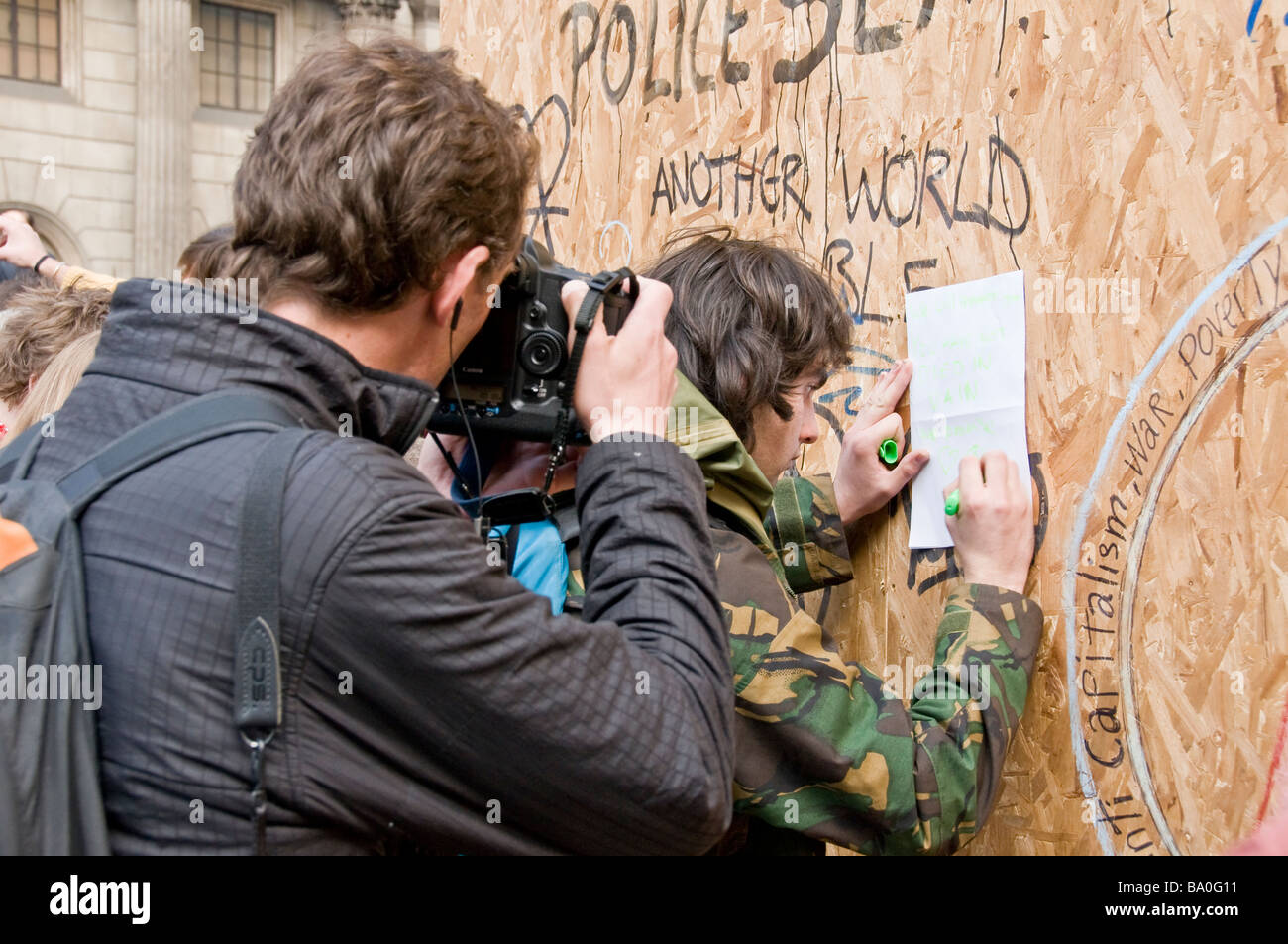 G20 Summit protests, London, England, UK Stock Photo - Alamy