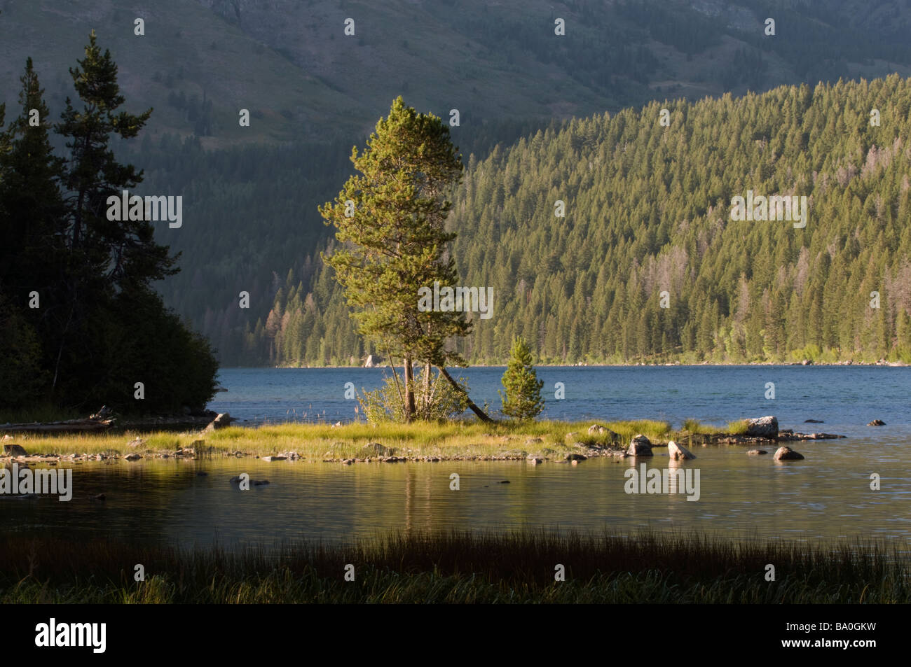 Phelps Lake part of the Laurance S Rockefeller Preserve Grand Teton ...
