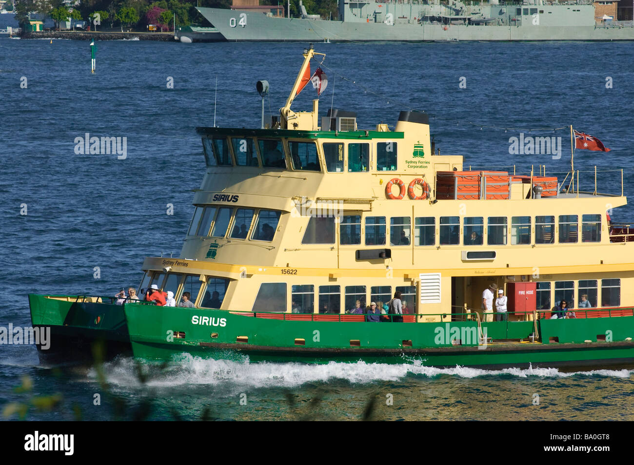 One of the famous Sydney ferries, travelling across Sydney Harbour ...