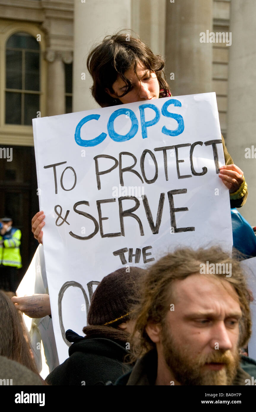 G20 Summit protests, London, England, UK Stock Photo - Alamy