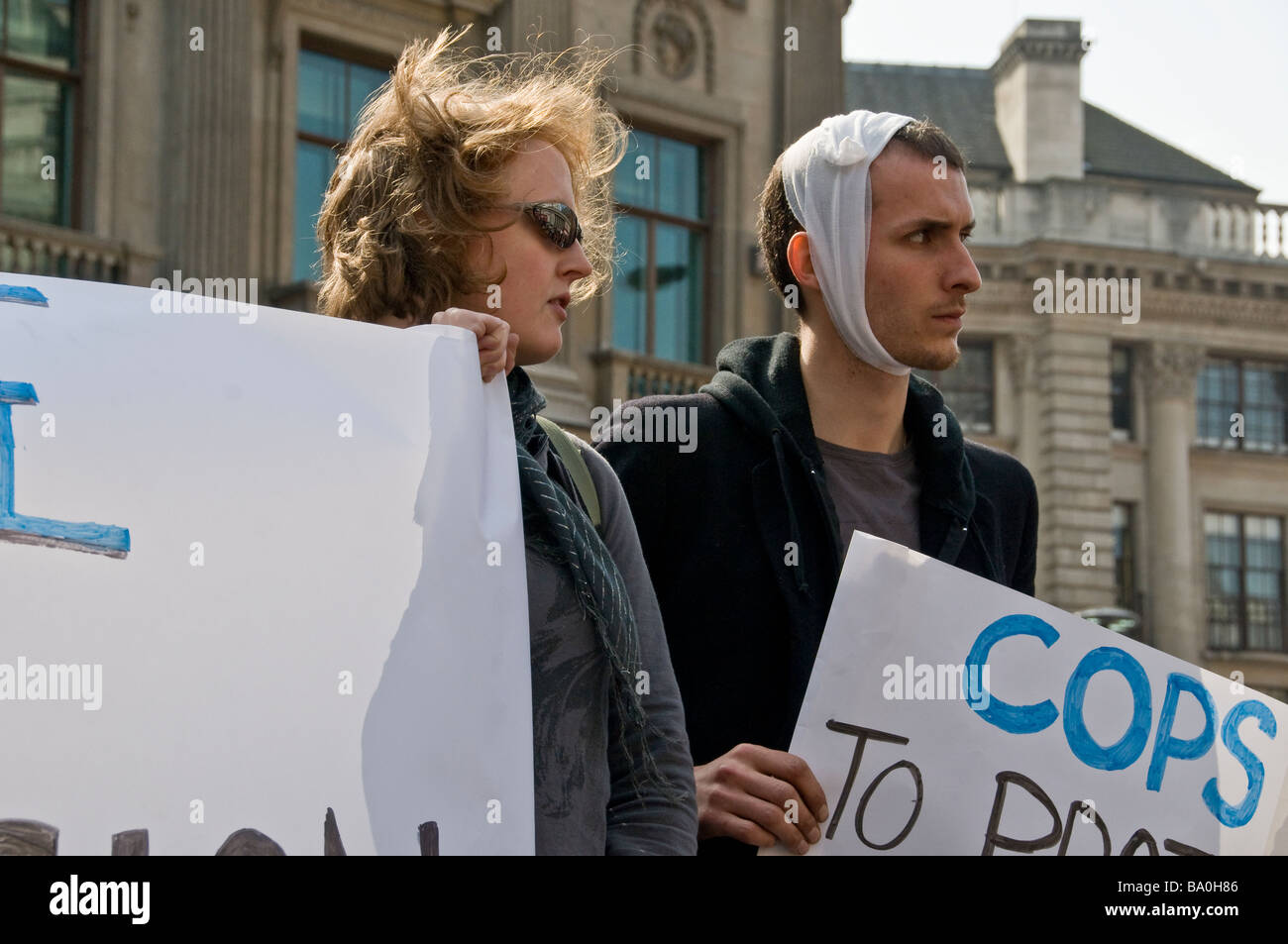 G20 Summit protests, London, England, UK Stock Photo - Alamy