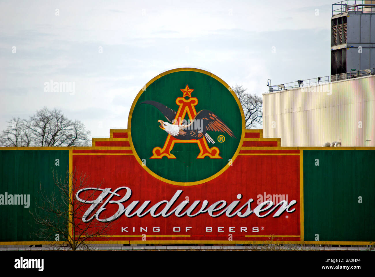 Budweiser king of beers logo on billboard hi-res stock photography and images - Alamy