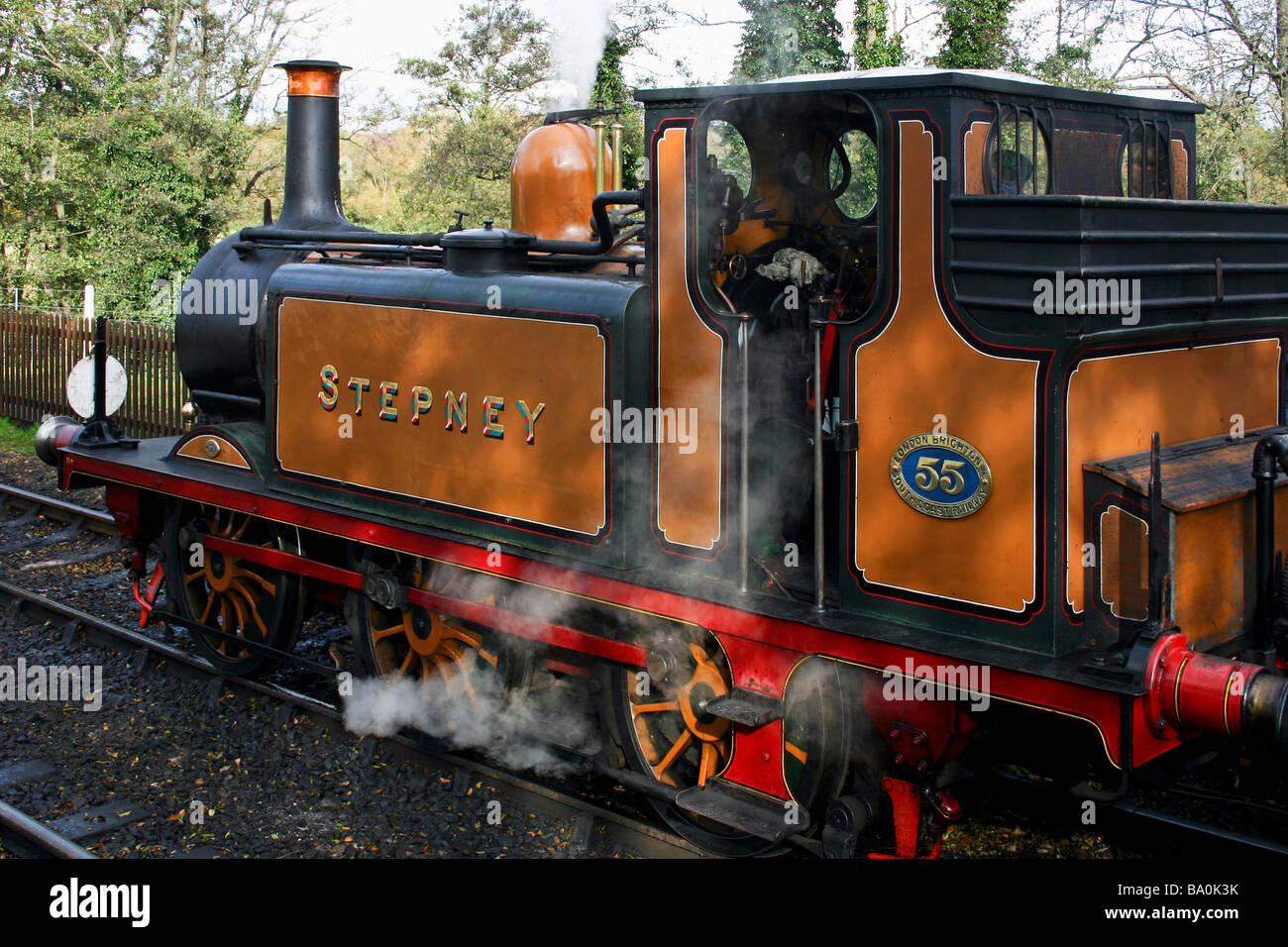 Stepney smoking and steaming at the Bluebell Railway Sheffield Park ...