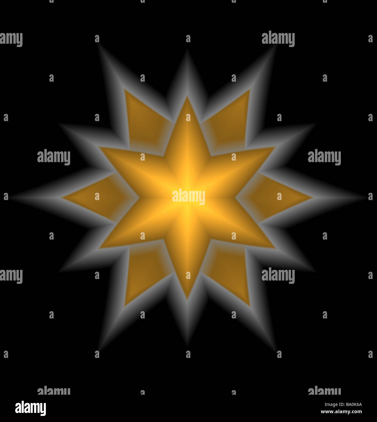 Gold Starburst on a black background Stock Photo - Alamy