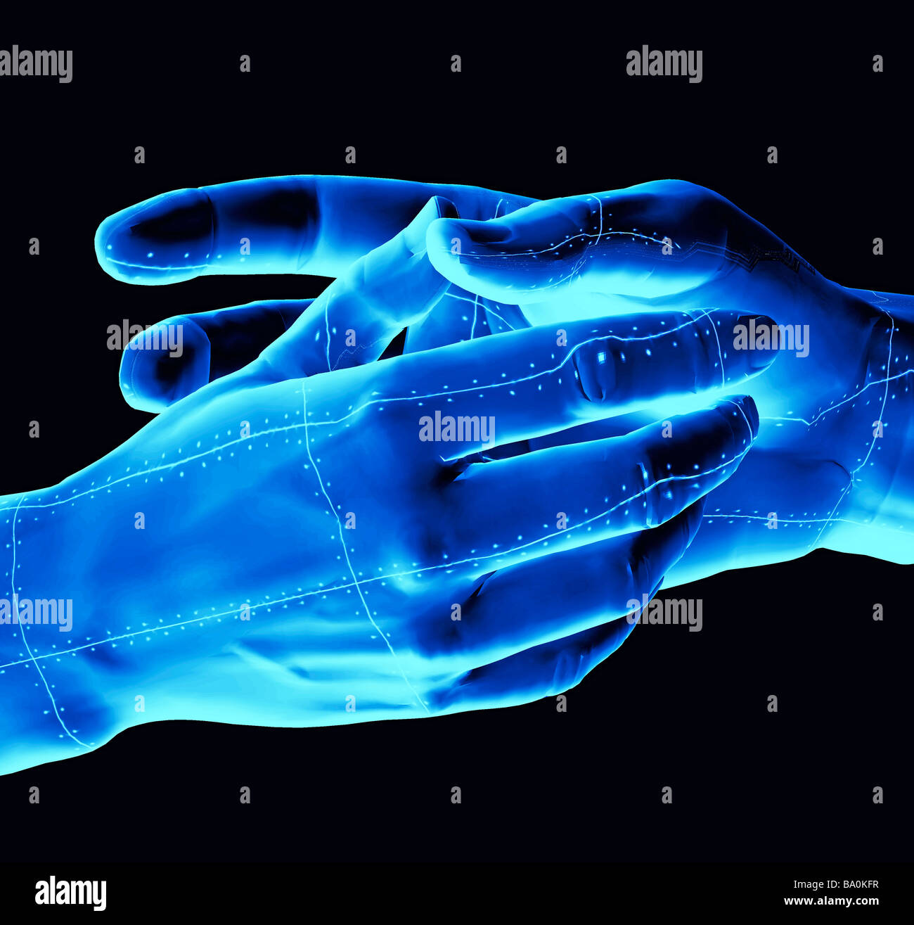 computer generated view of 3D hands Stock Photo - Alamy