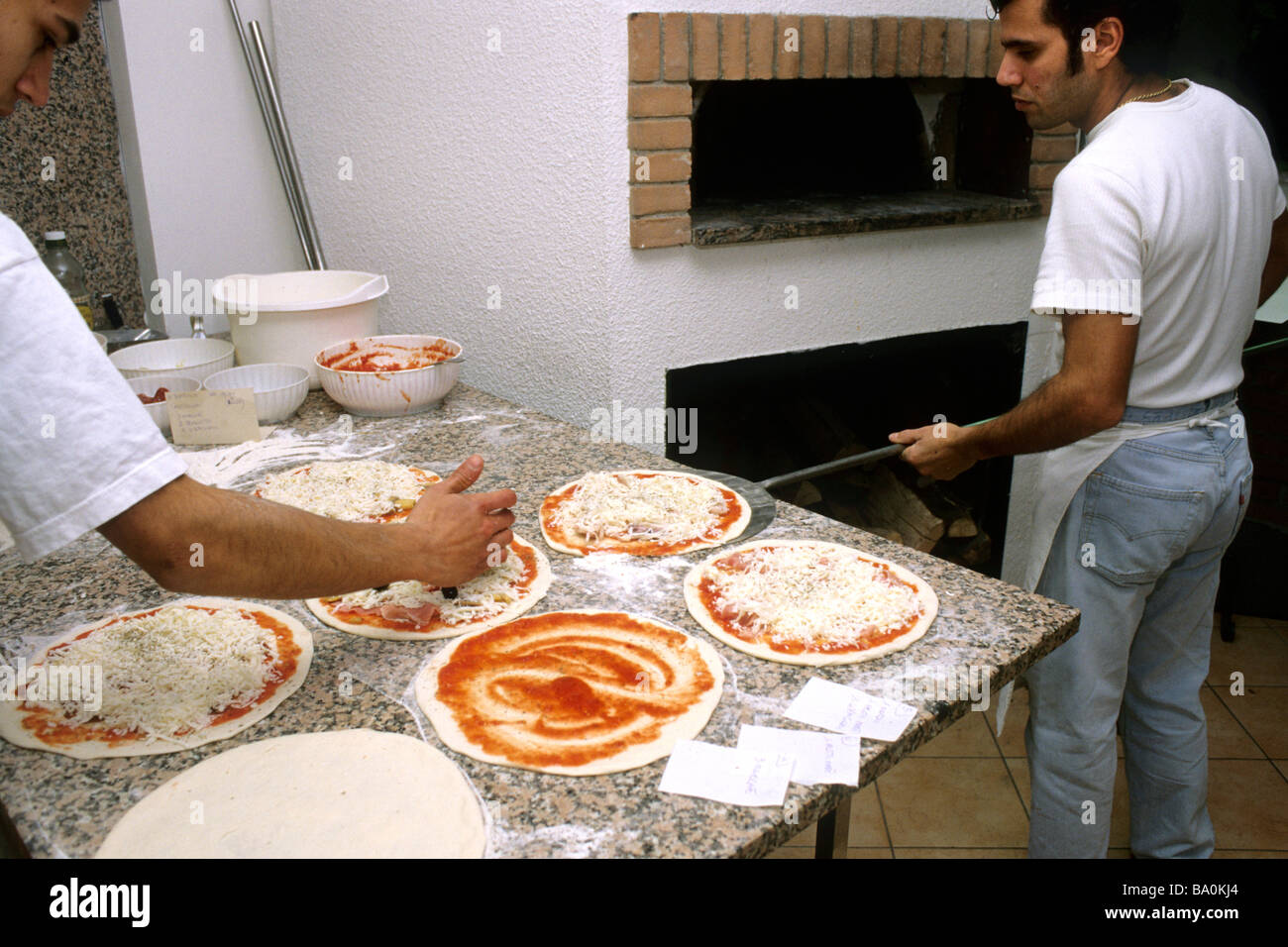 Preparation of the pizza Stock Photo - Alamy