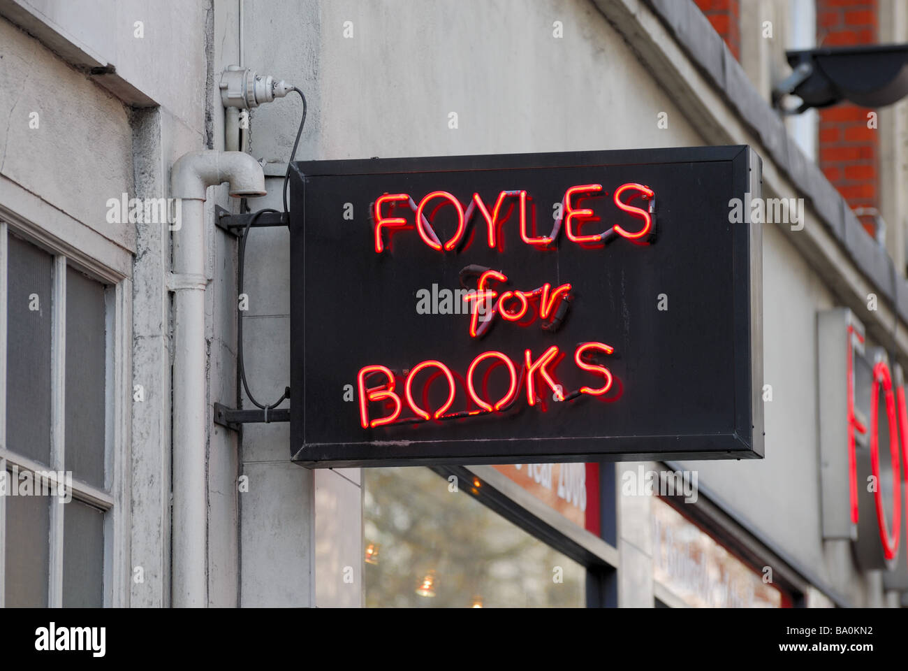 Foyles bookshop sign Stock Photo - Alamy