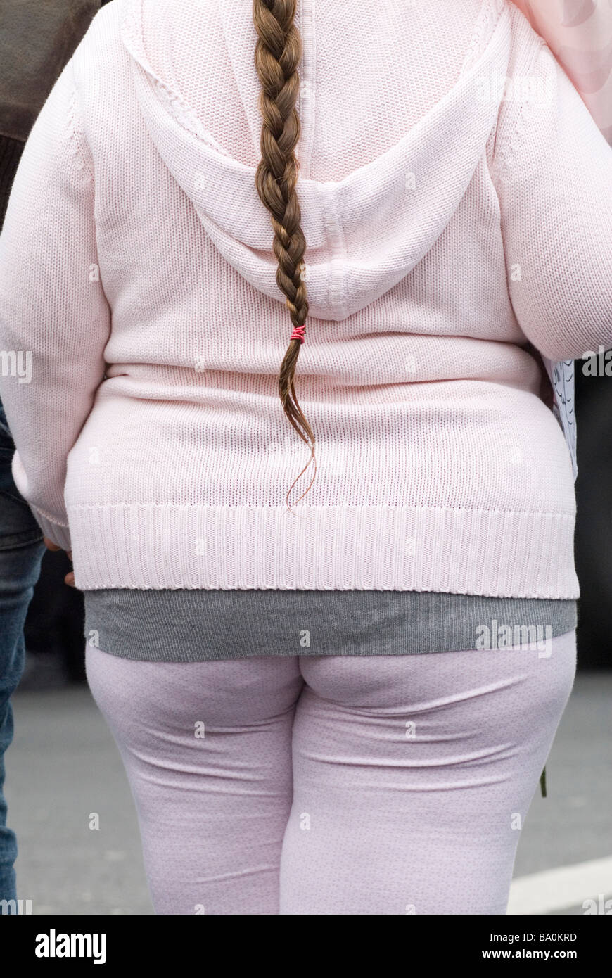 Fat obese child UK. Obesity overweight young girl torso of teen girl ...
