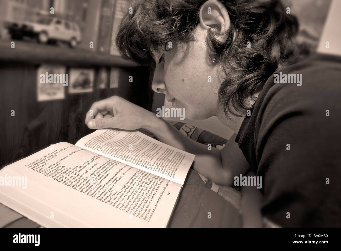 Reading study boy reading Stock Photo - Alamy