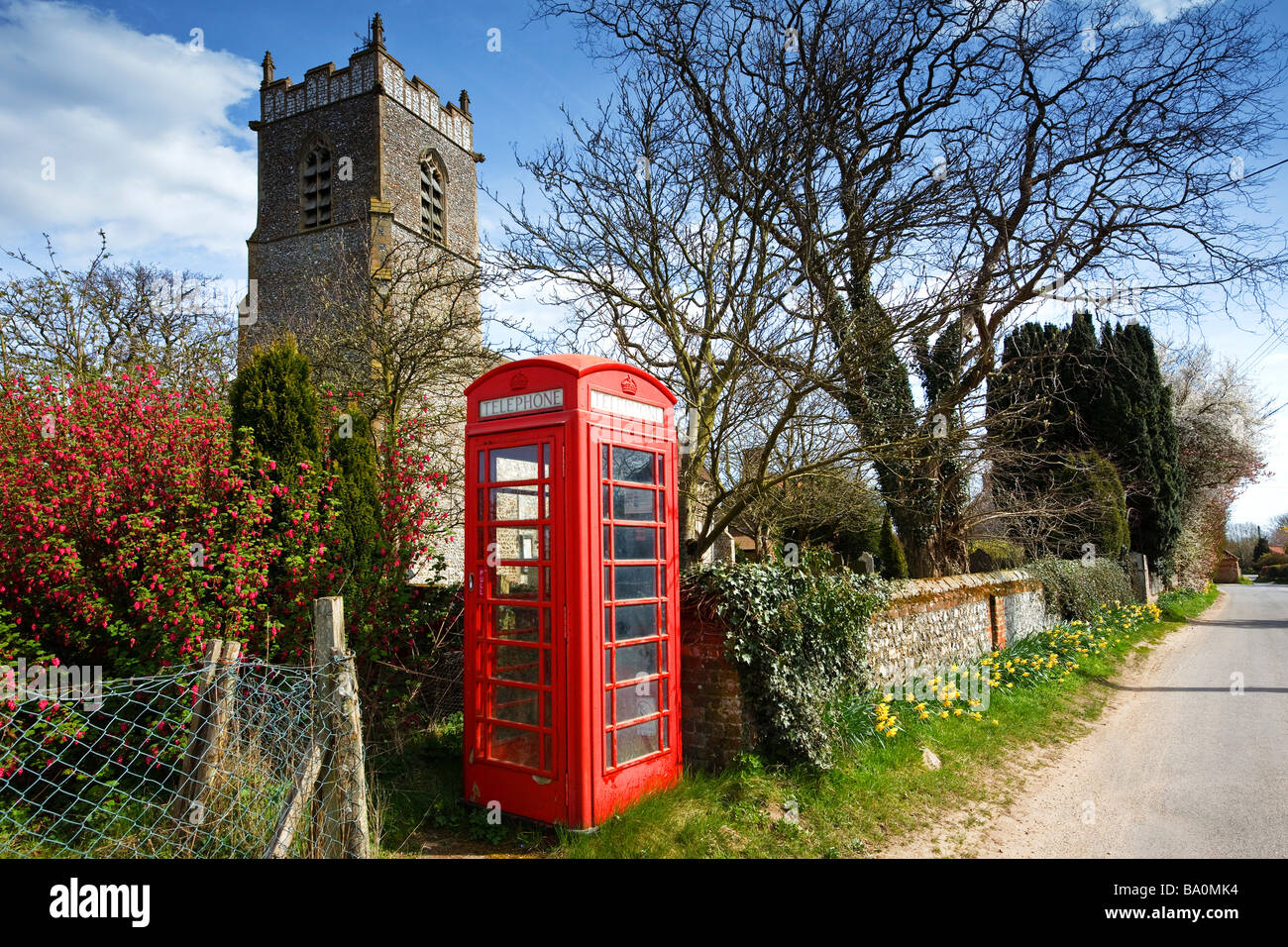An old red british telecom "telephone box" "Great Britain Stock Photo ...