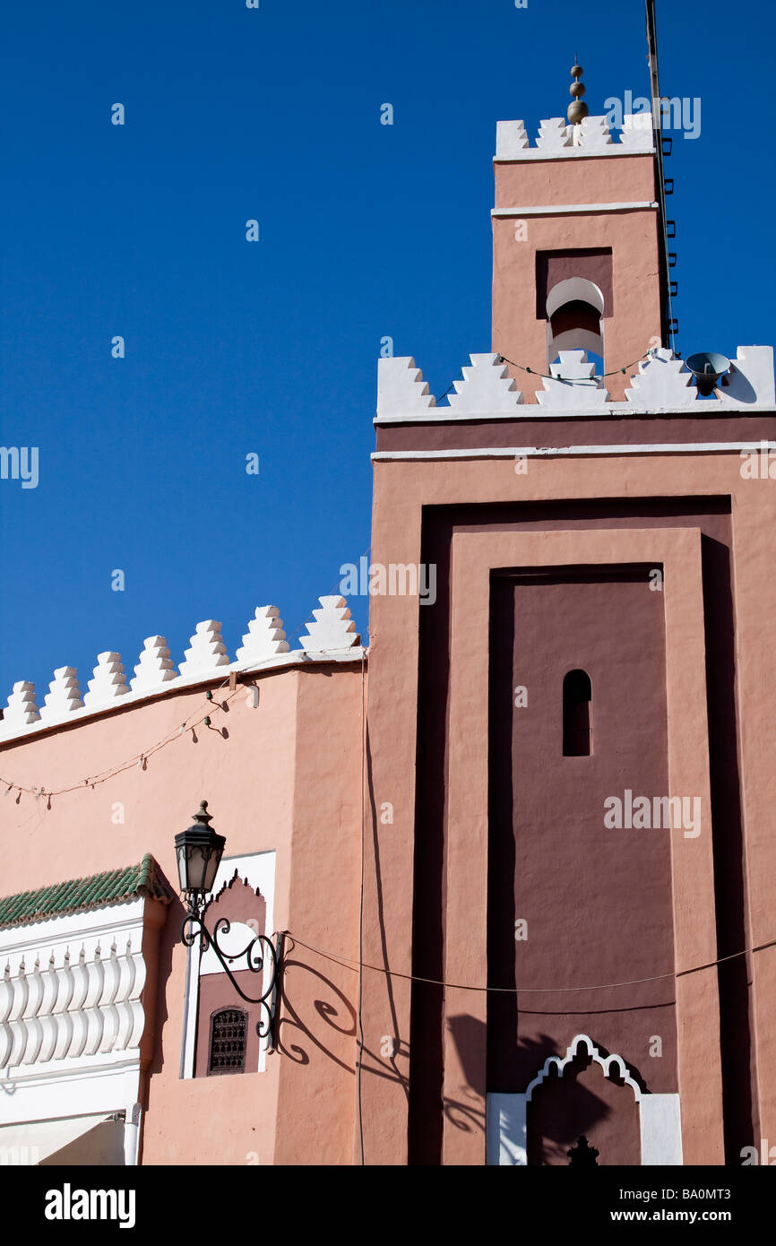 The colourful traditional islamic architecture of the exterior walls of ...