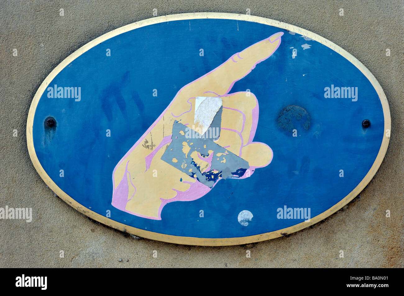 pointed finger sign Stock Photo - Alamy