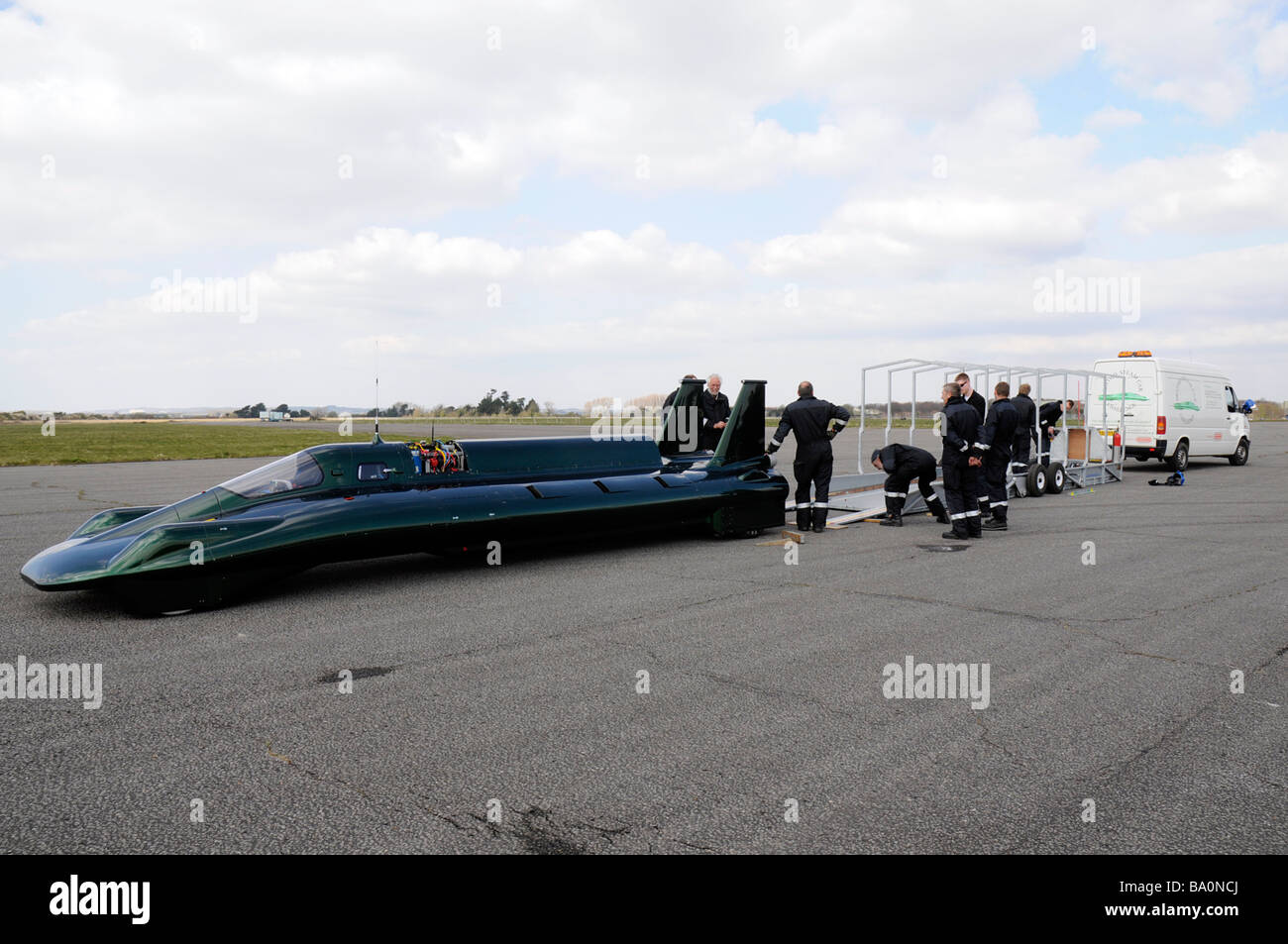 Inspiration the steam powered land speed record car being loaded onto ...