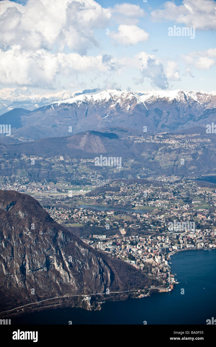 Lugano Lake and Mountains, Ticino, Italy Stock Photo - Alamy
