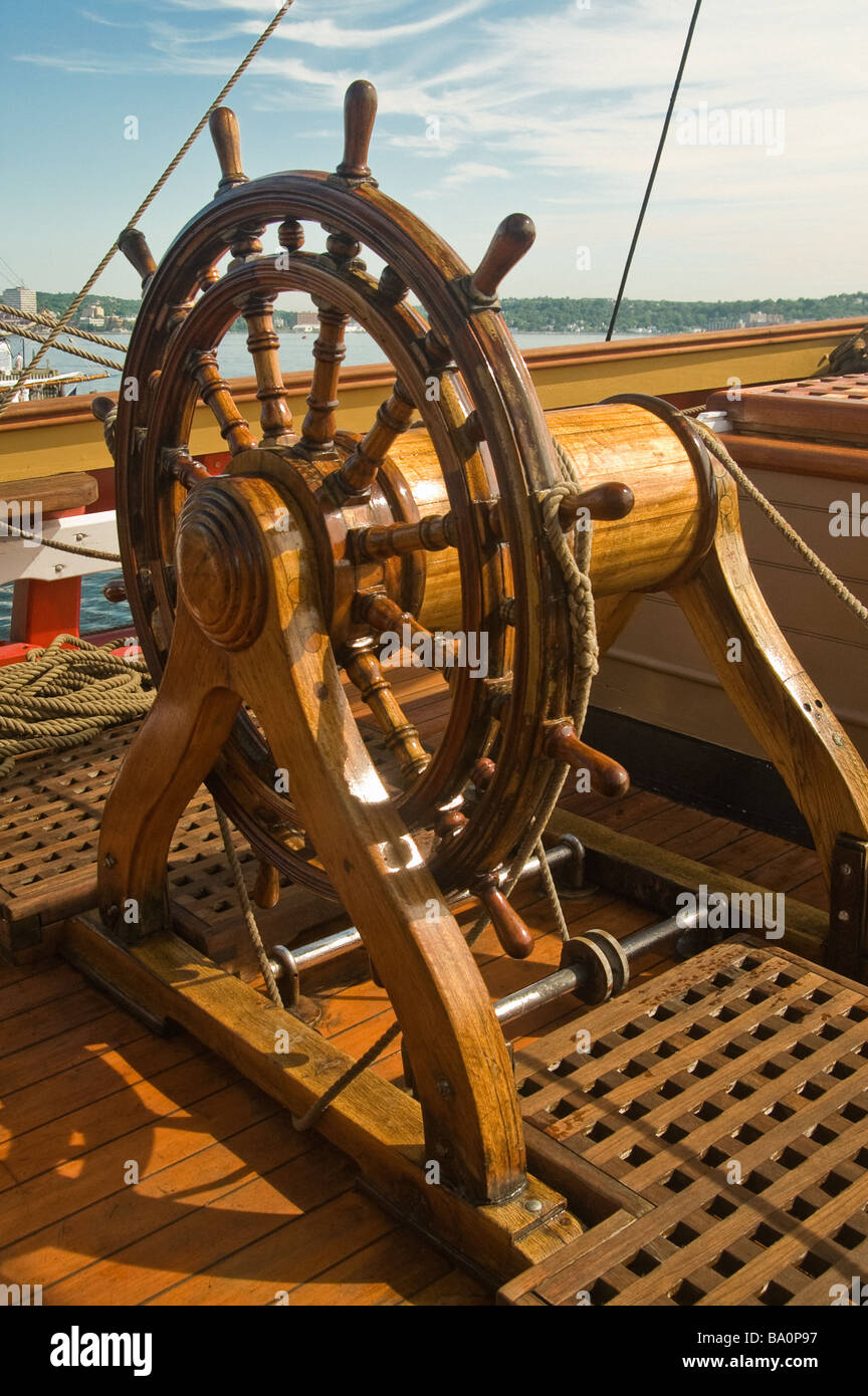 The wheel, or helm, of a tall ship Stock Photo - Alamy