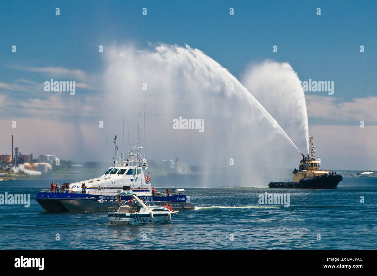 The RCMP patrol boat Murray and a fire fighting tug in Halifax, Nova ...