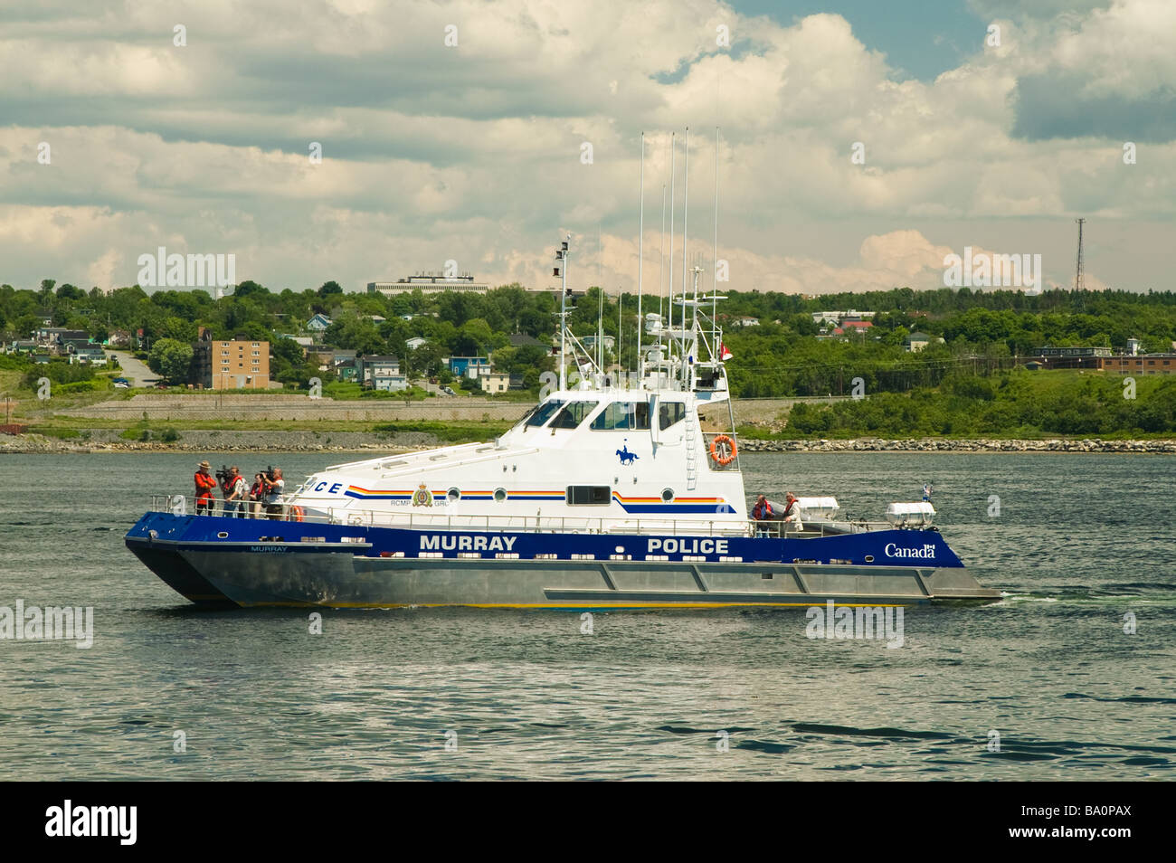 The RCMP catamaran patrol boat Murray in Halifax, Nova Scotia Stock ...