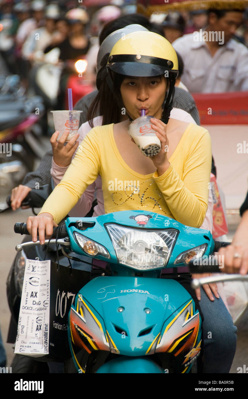 motorcycle commute in Hanoi Vietnam Stock Photo - Alamy