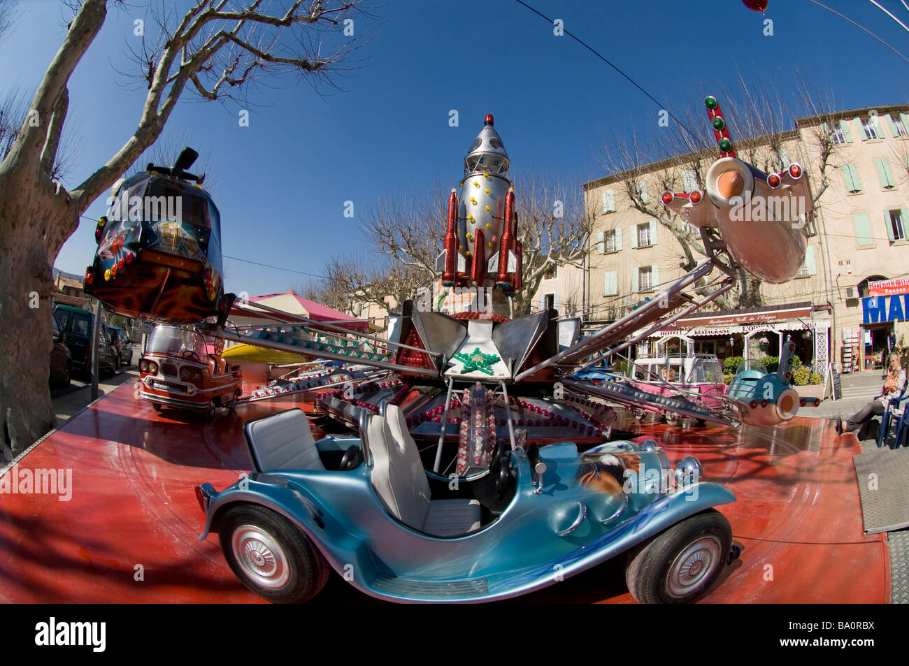 Funfair ride Malaucene Provence France Europe Stock Photo - Alamy