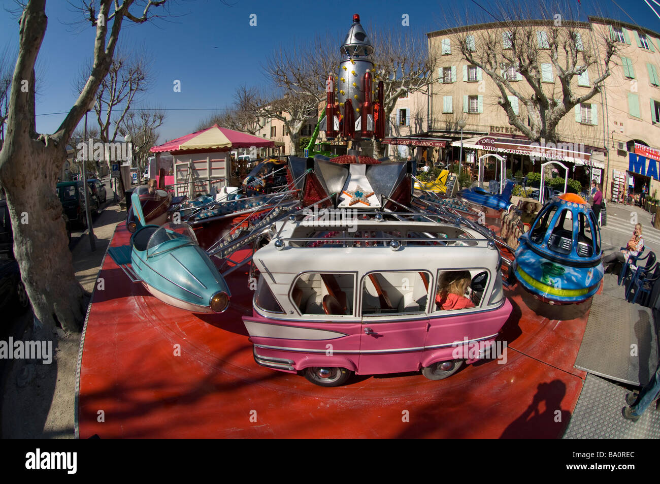 Funfair ride Malaucene Provence France Europe Stock Photo - Alamy