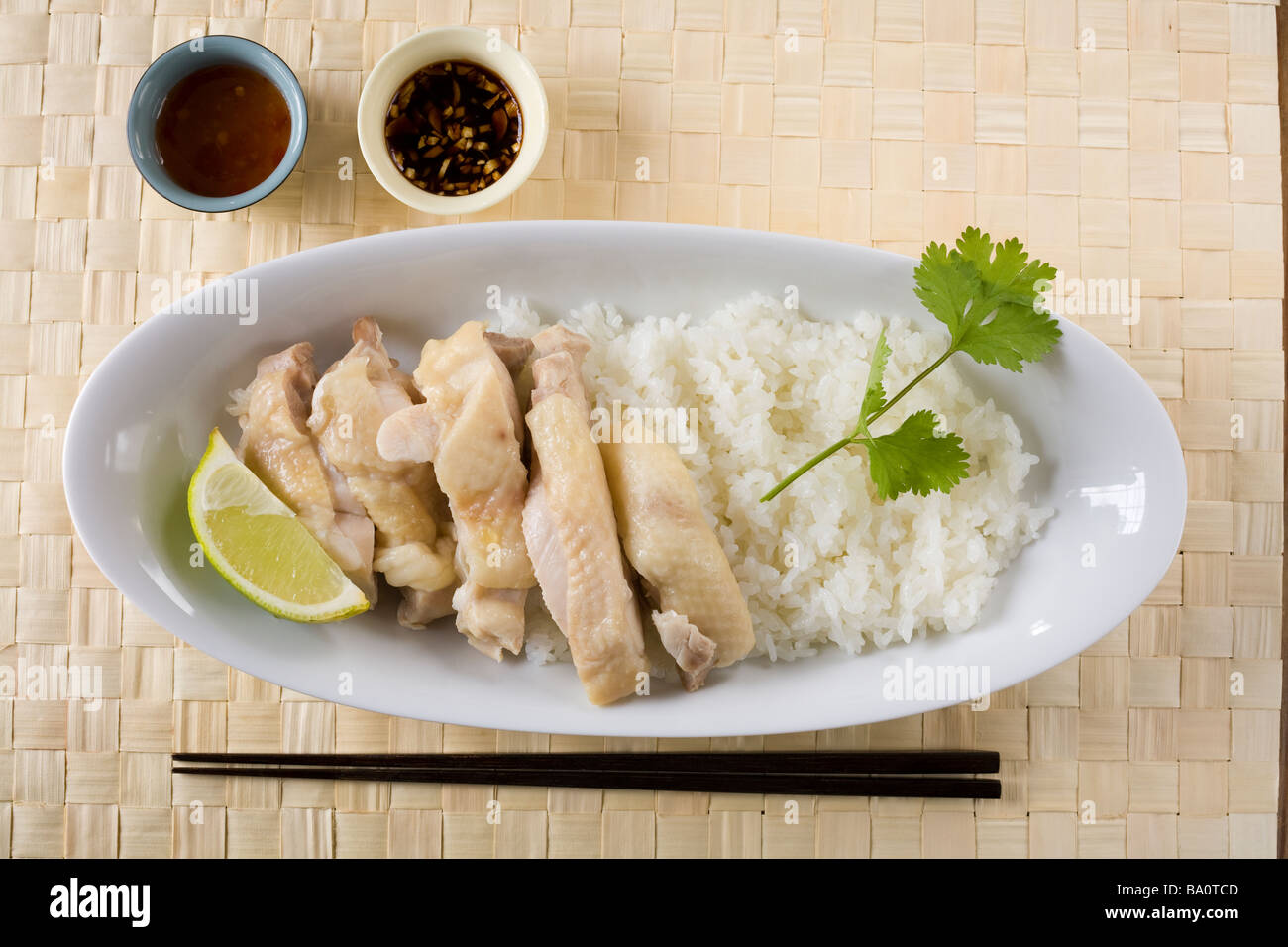 Hainanese chicken rice Stock Photo - Alamy
