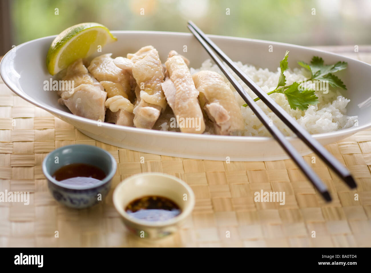 Hainanese chicken rice Stock Photo - Alamy