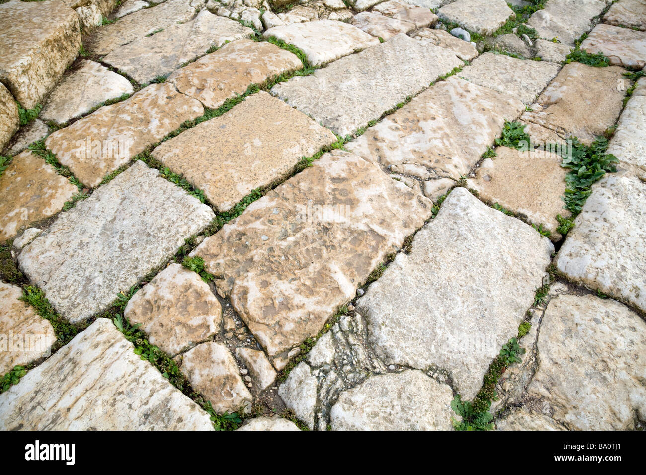 Roman cobbled streets with cart tracks, Jerash, Jordan Stock Photo - Alamy