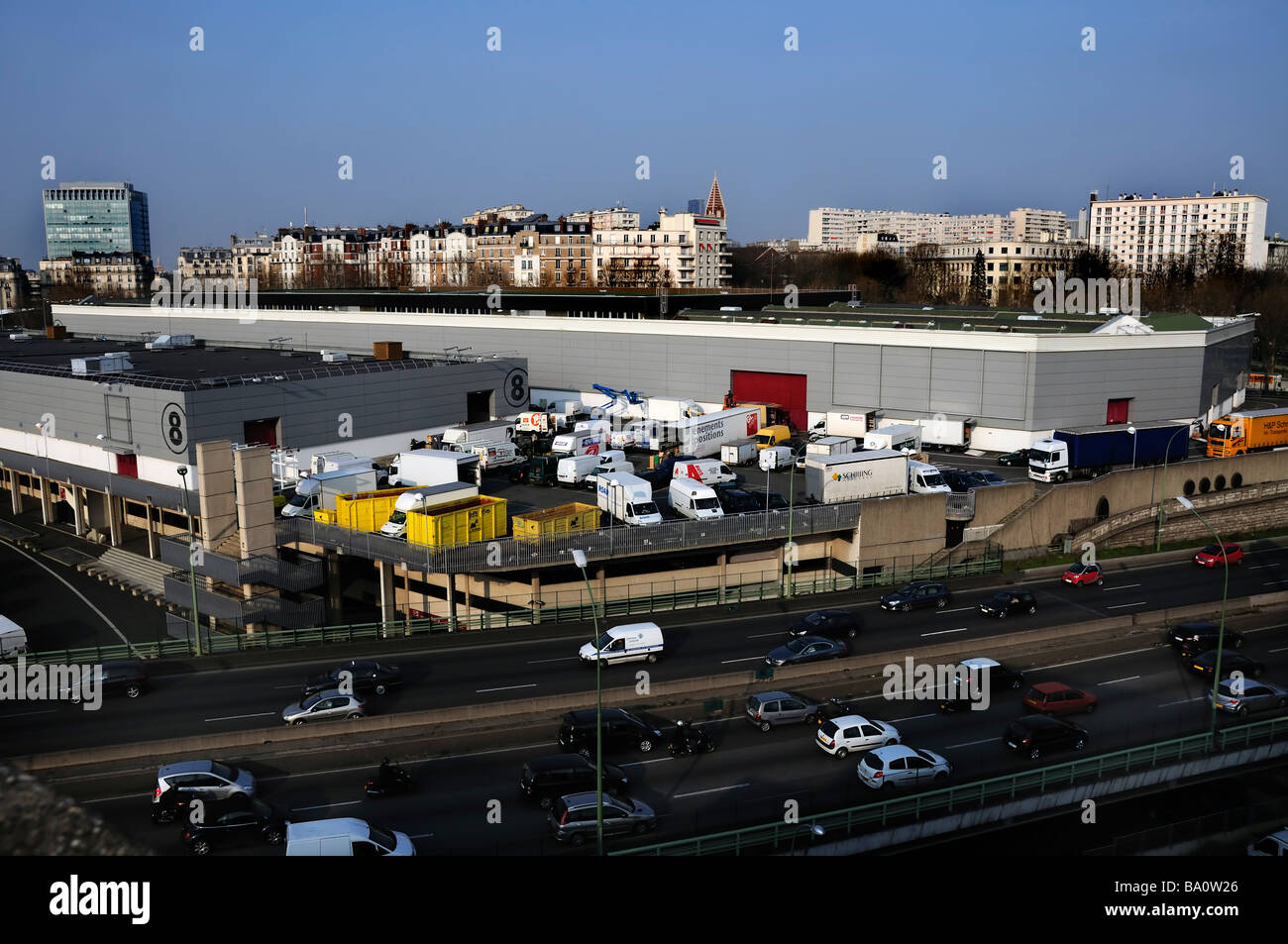 Paris France, Aerial View Overview housing, skyline, From "Porte de ...