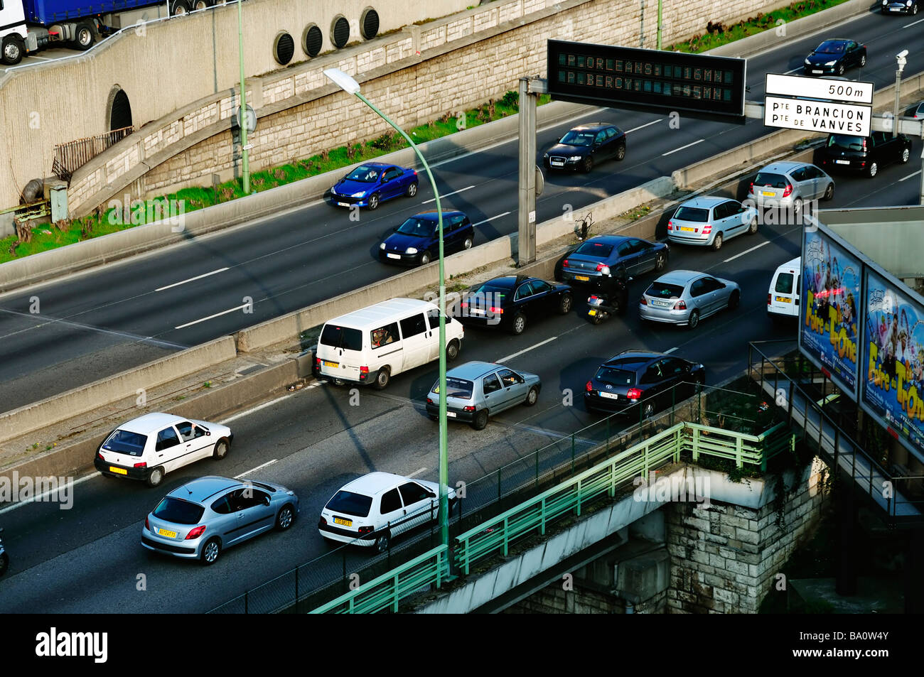 Paris France, Street Scene, Aerial View of "Peripherique Sud" Ring ...