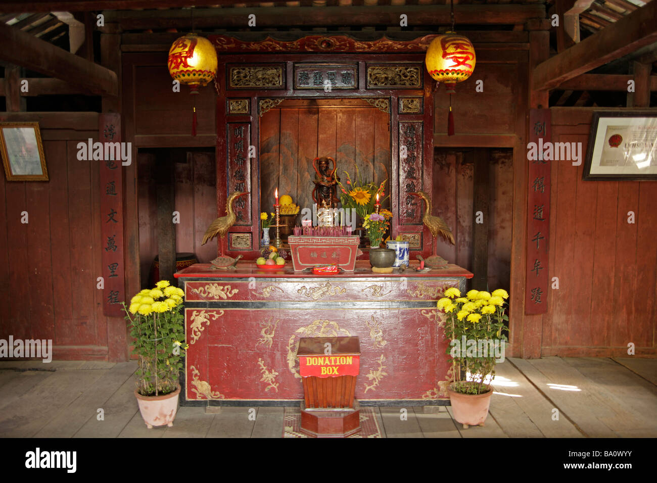 shrine inside the Japanese Covered Bridge in Hoi An Stock Photo - Alamy
