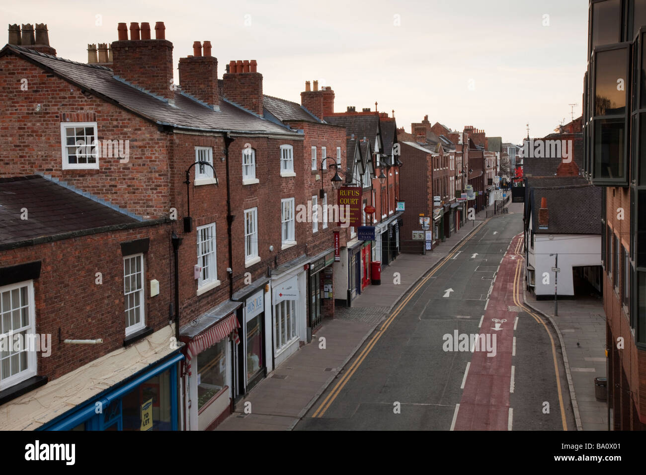 Early morning view down Northgate Street in Chester from Northgate ...