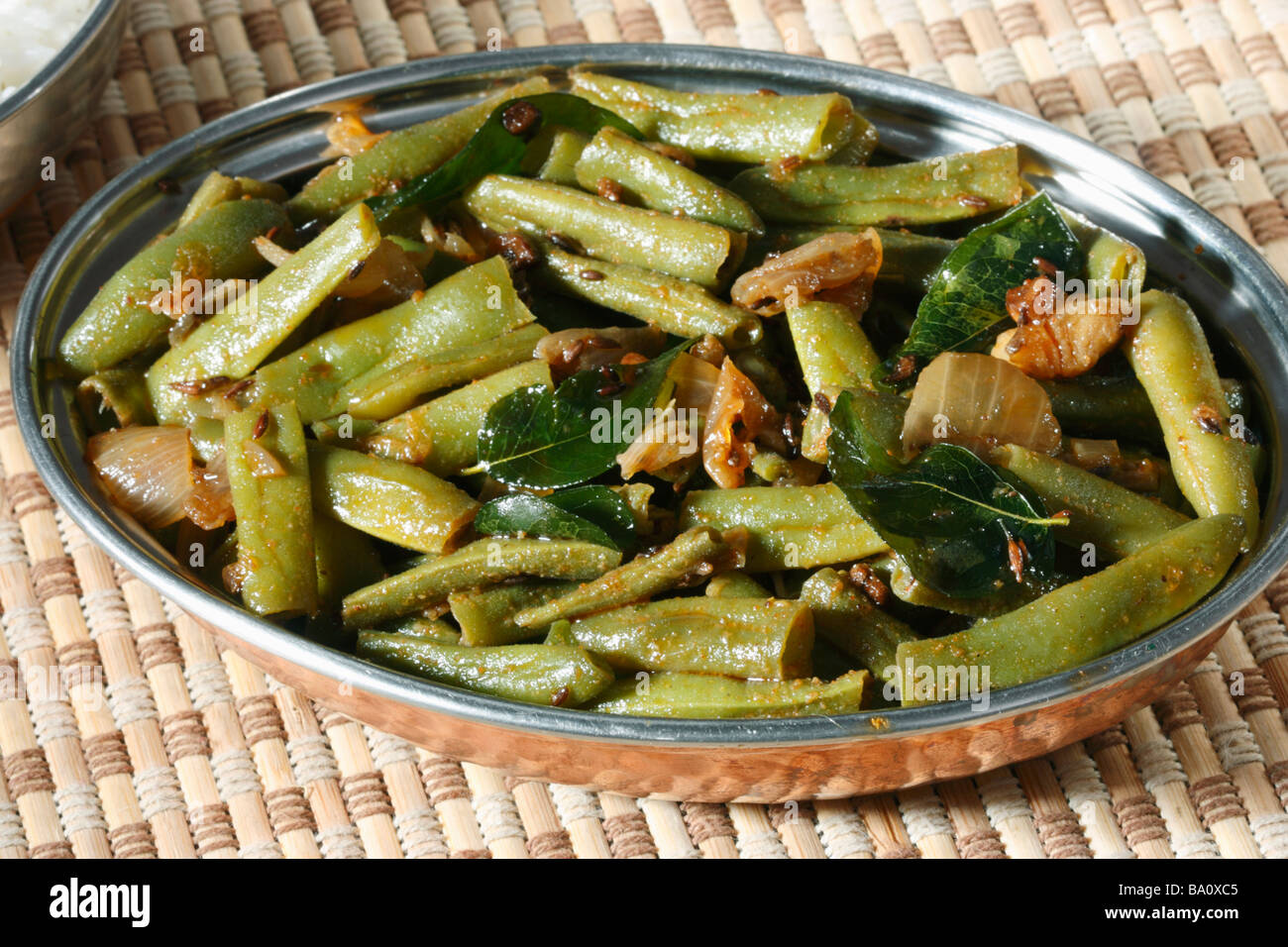 Chikkudu Kaaya Vepudu is a Indian broad beans fry from andhra Stock ...