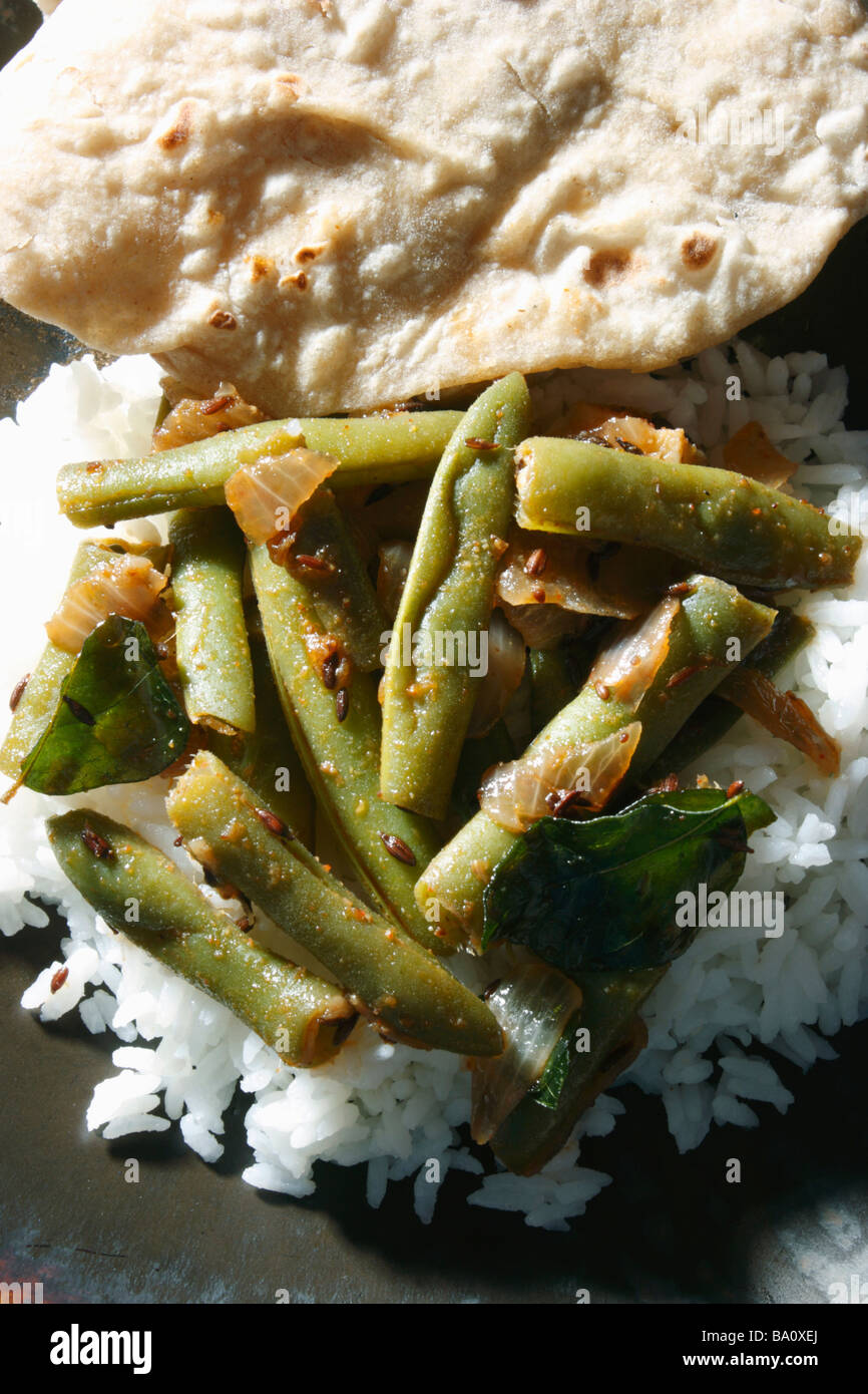 Chikkudu Kaaya Vepudu is a Indian broad beans fry from andhra Stock ...