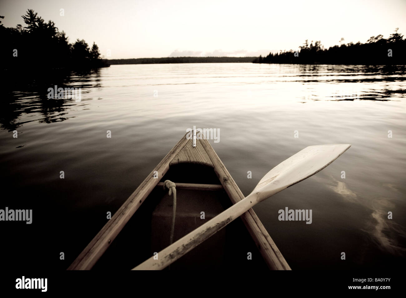 Lake of the Woods, Ontario, Canada; Boat on the water Stock Photo - Alamy