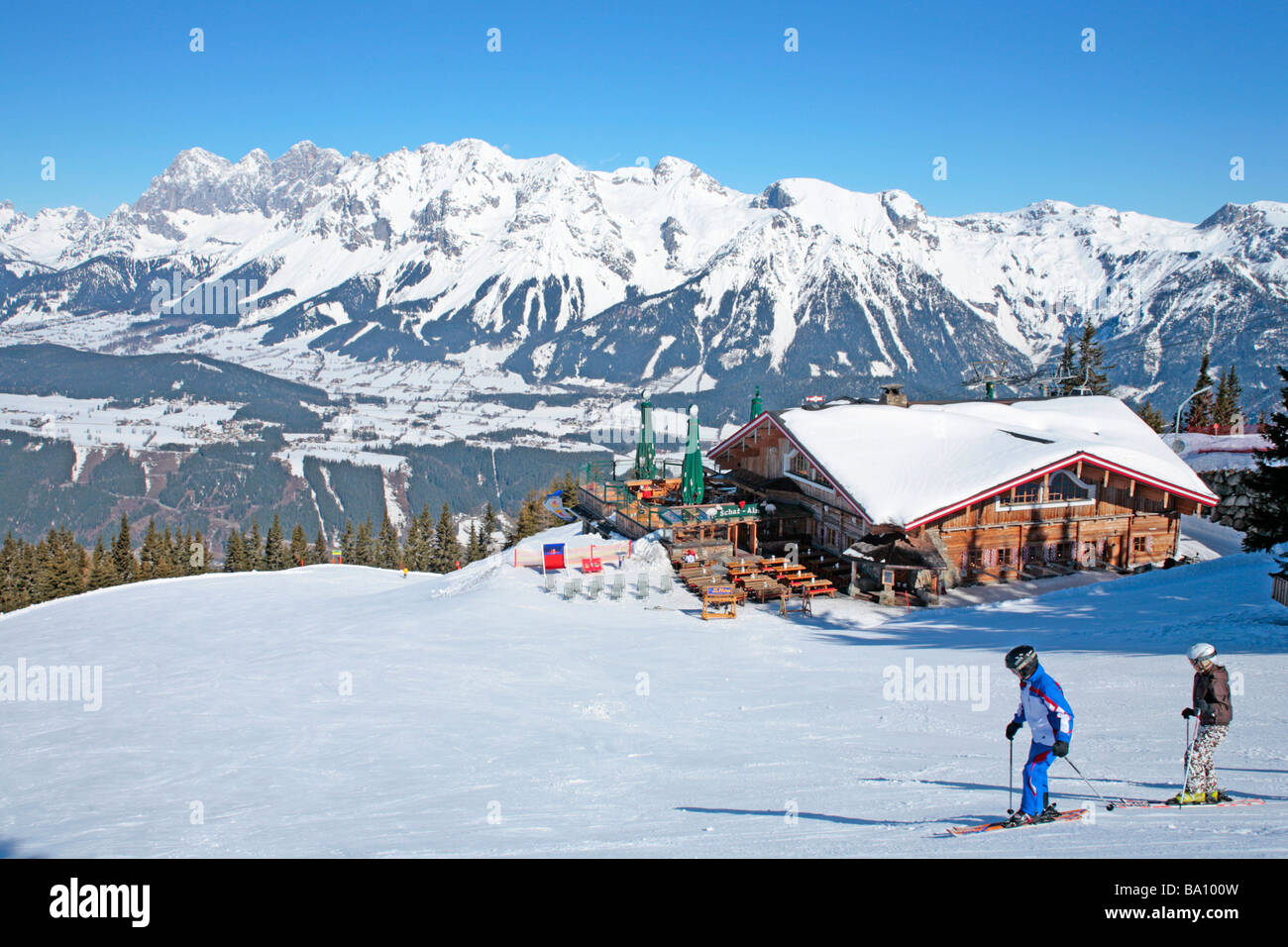 Austria restaurant snow styria tree hi-res stock photography and images ...