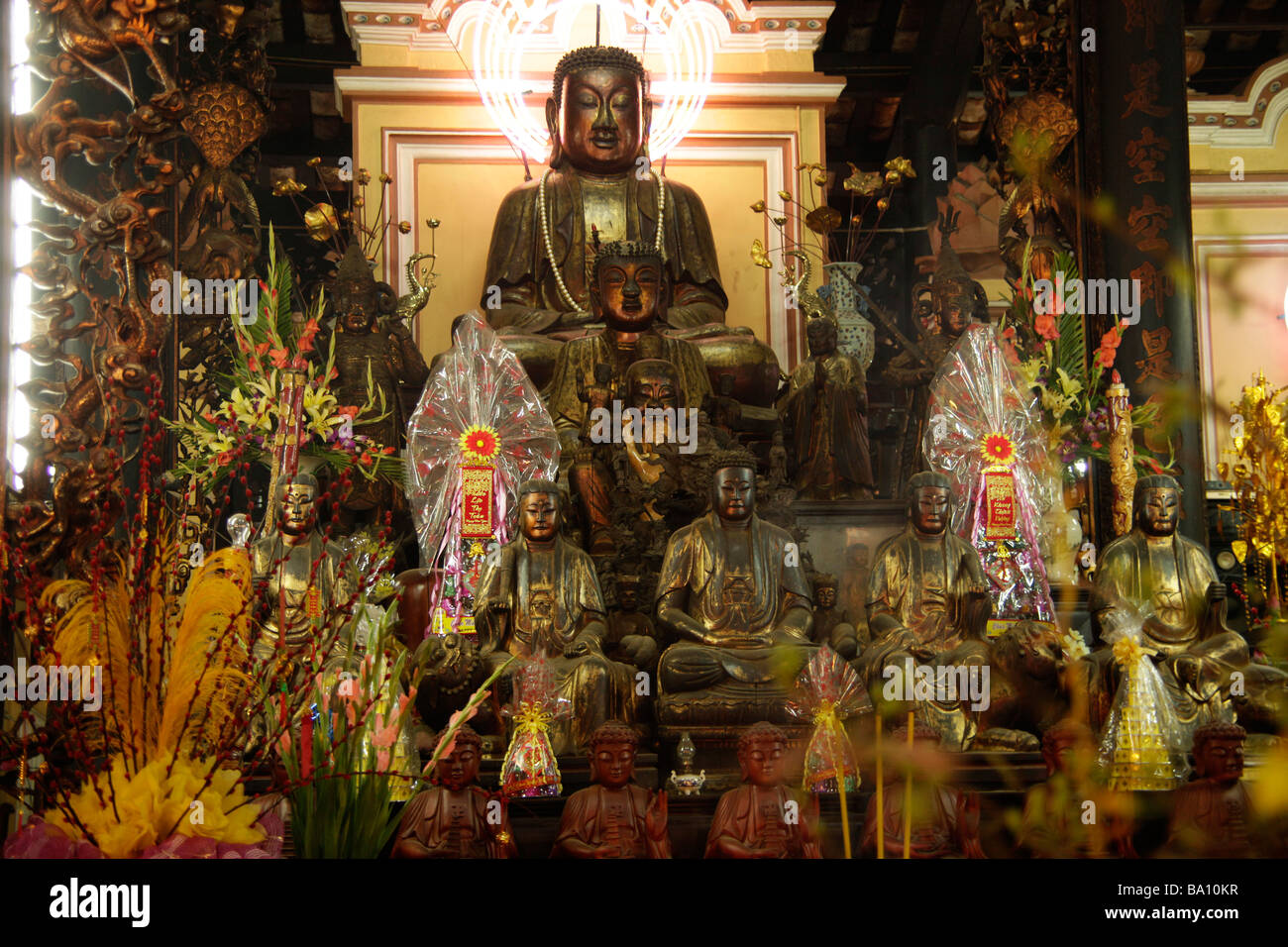 buddha statues inside Giac Lam Pagoda in Saigon Ho Chi Minh City ...