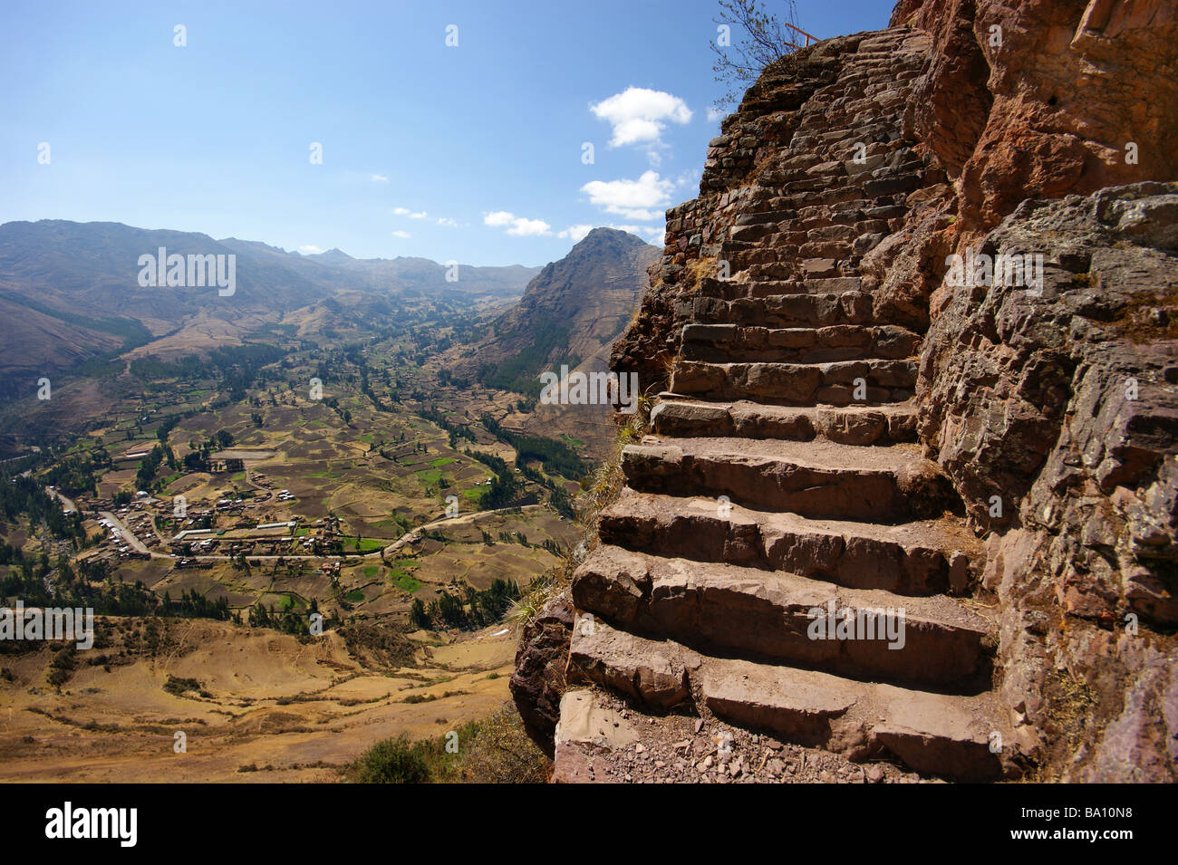 An inca stairs at pisac, peru Stock Photo - Alamy