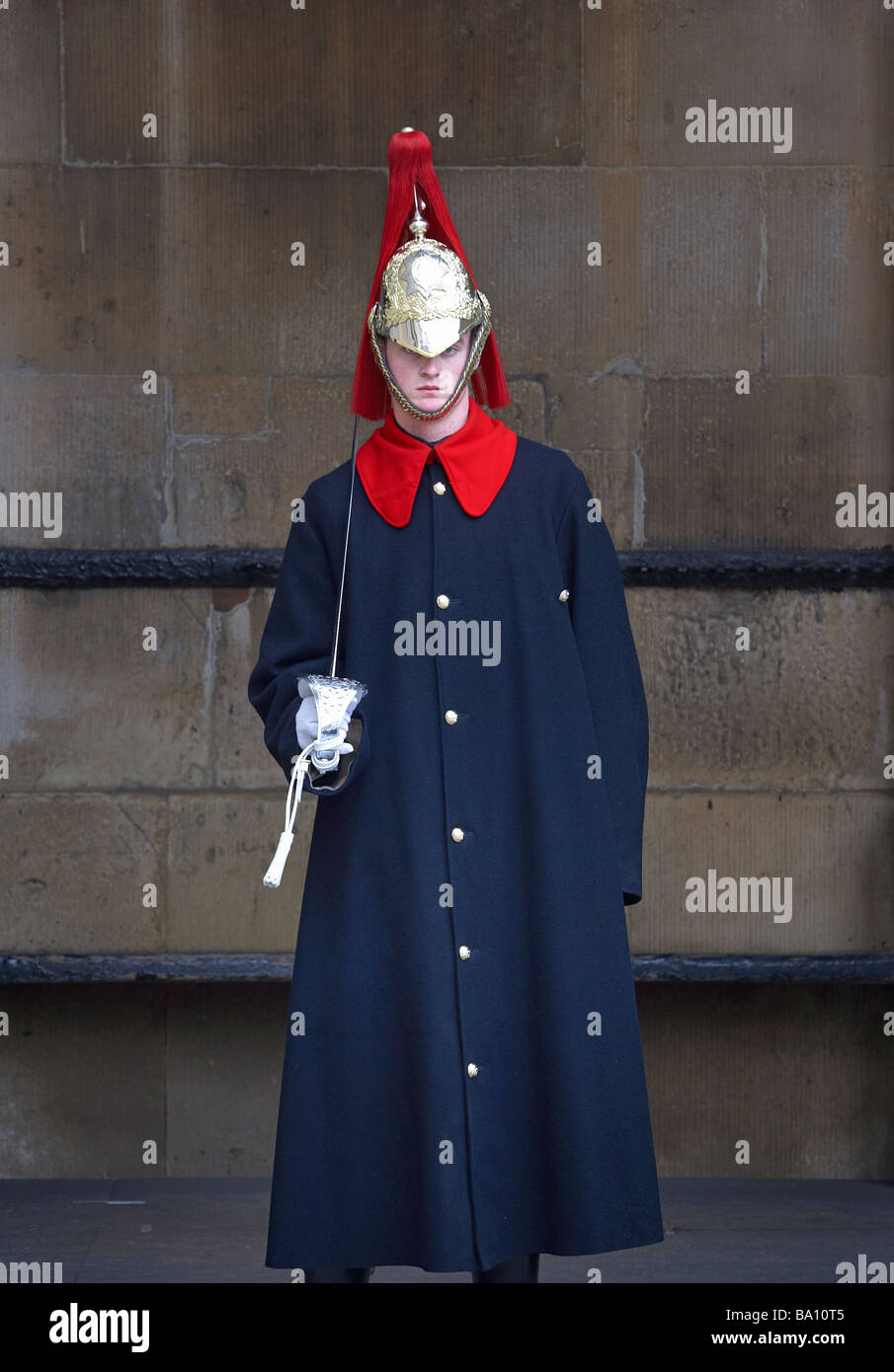 A Member of the Blues and Royals Household Cavalry regiment on guard in ...