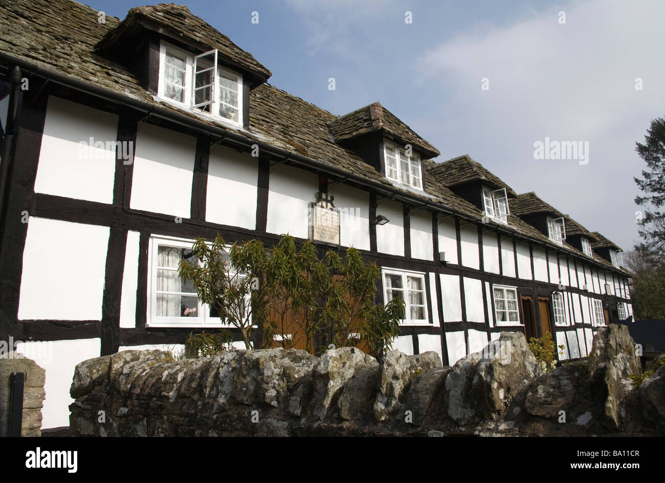 Pembridge Herefordshire England UK March row of black and white ...