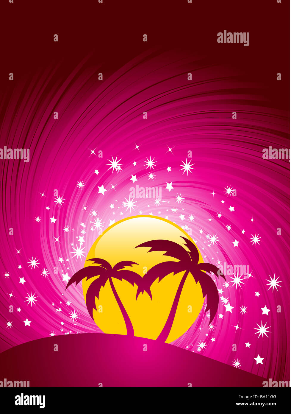 abstract summer sunset sky and palm trees Stock Photo - Alamy