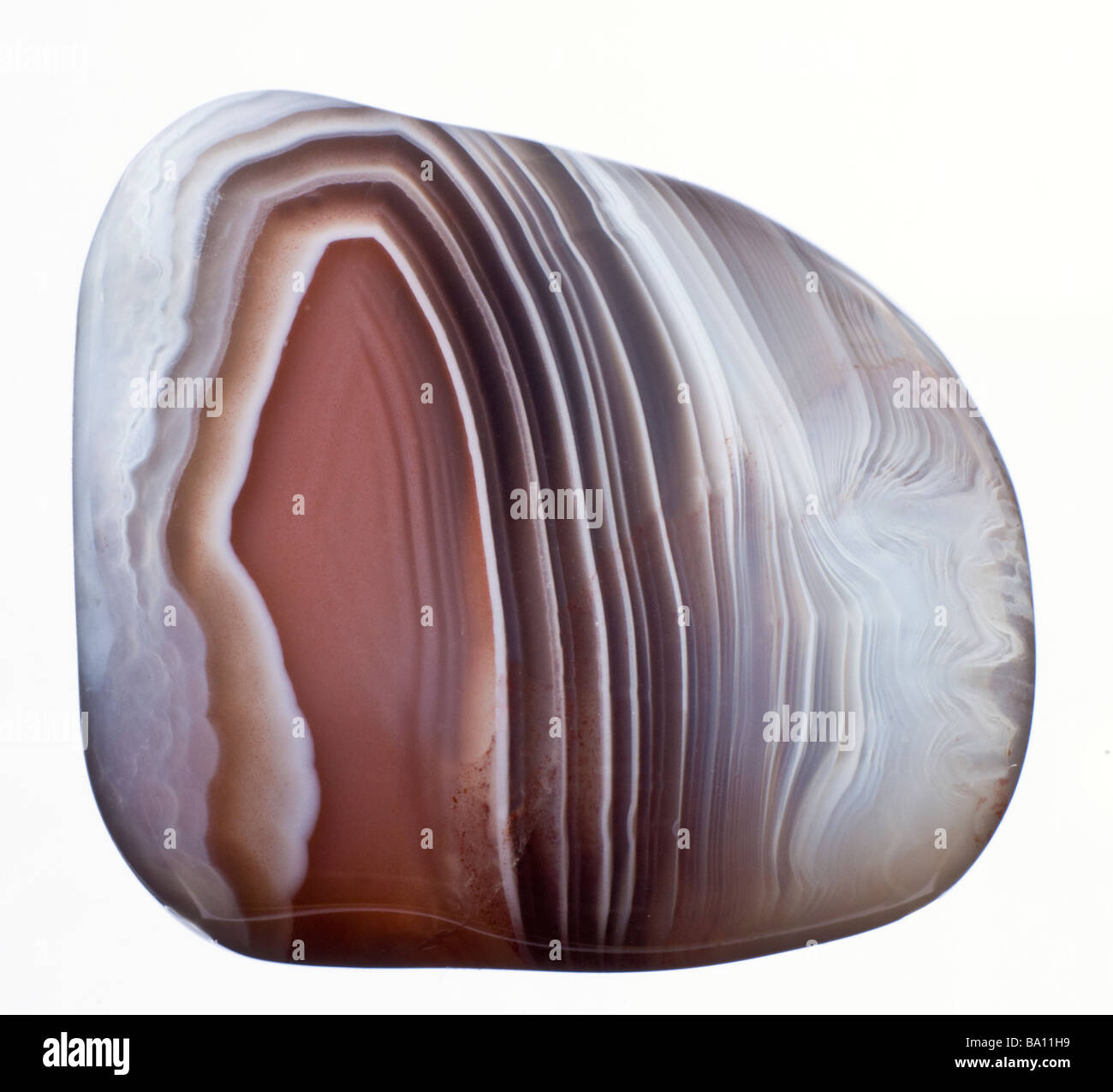 Agate tumblestone - banded form of Chalcedony (silicon dioxide Stock ...