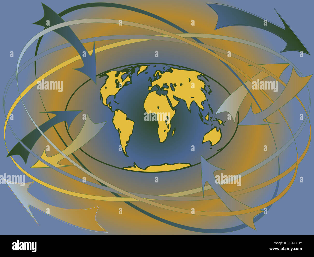 abstract rotation around earth Vector Stock Photo - Alamy