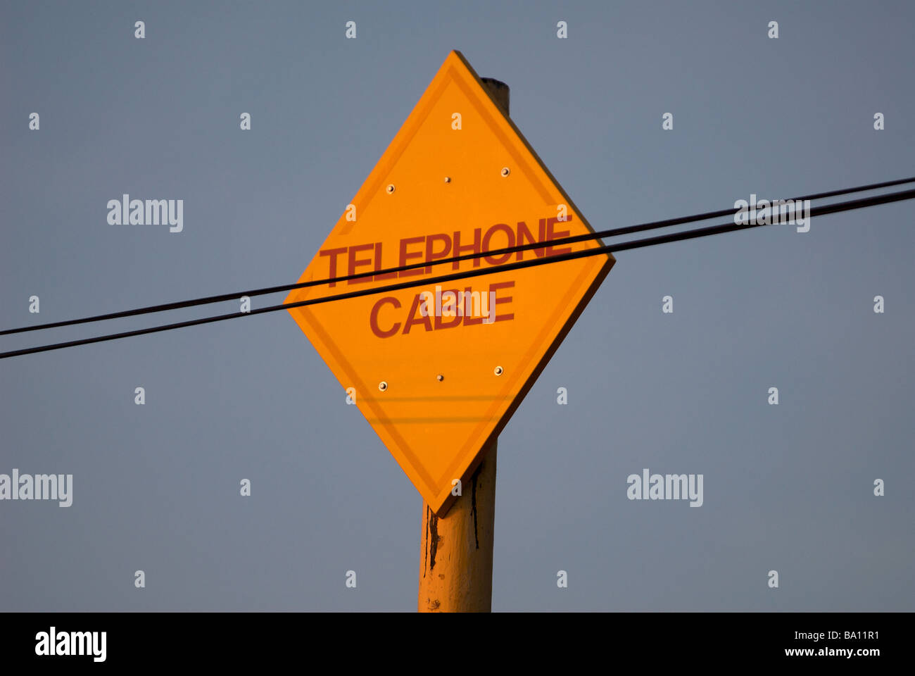 Telephone cable sign hi-res stock photography and images - Alamy