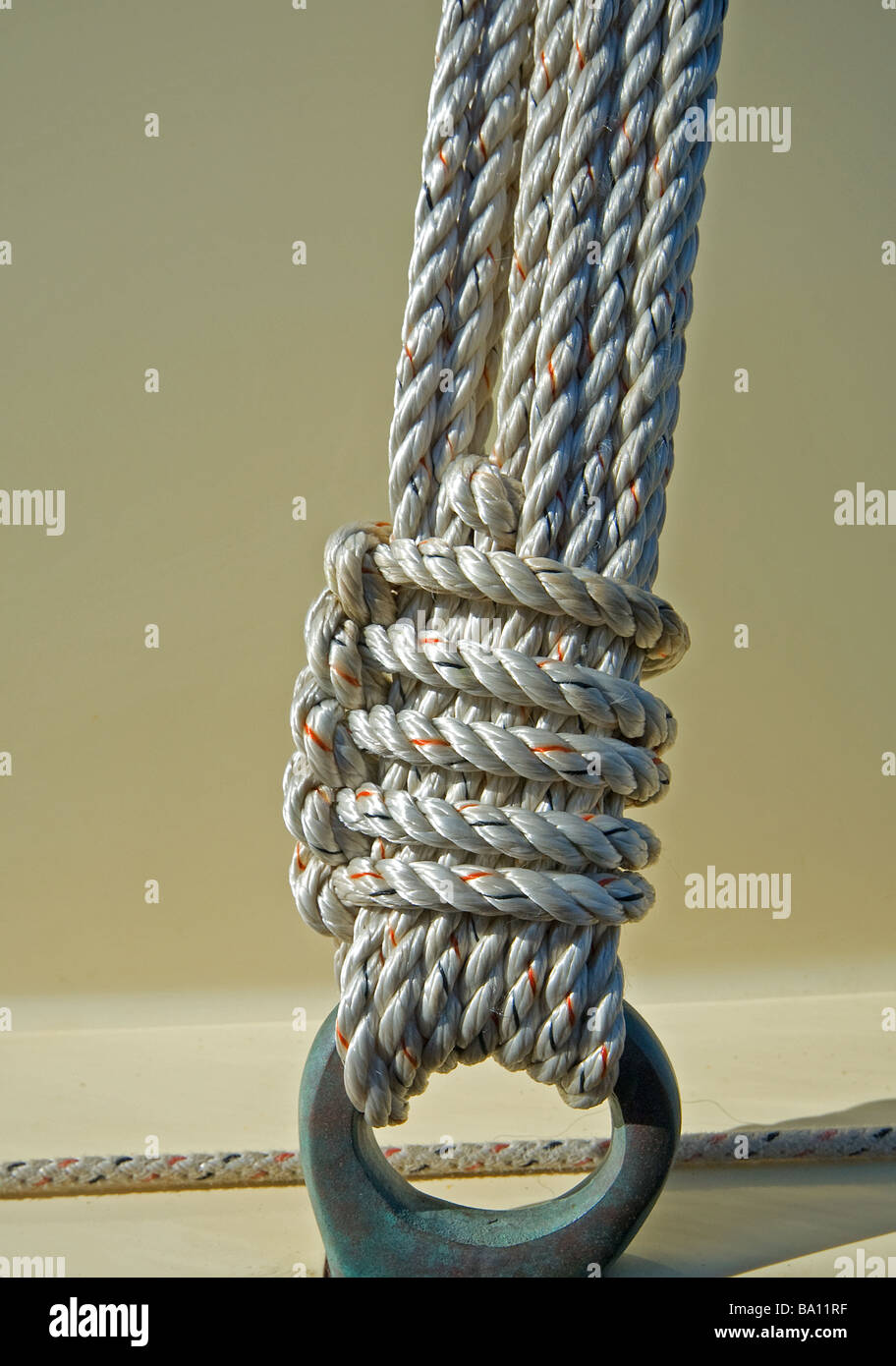 A Shroud lashing on a Norfolk Gypsy Yacht Stock Photo - Alamy