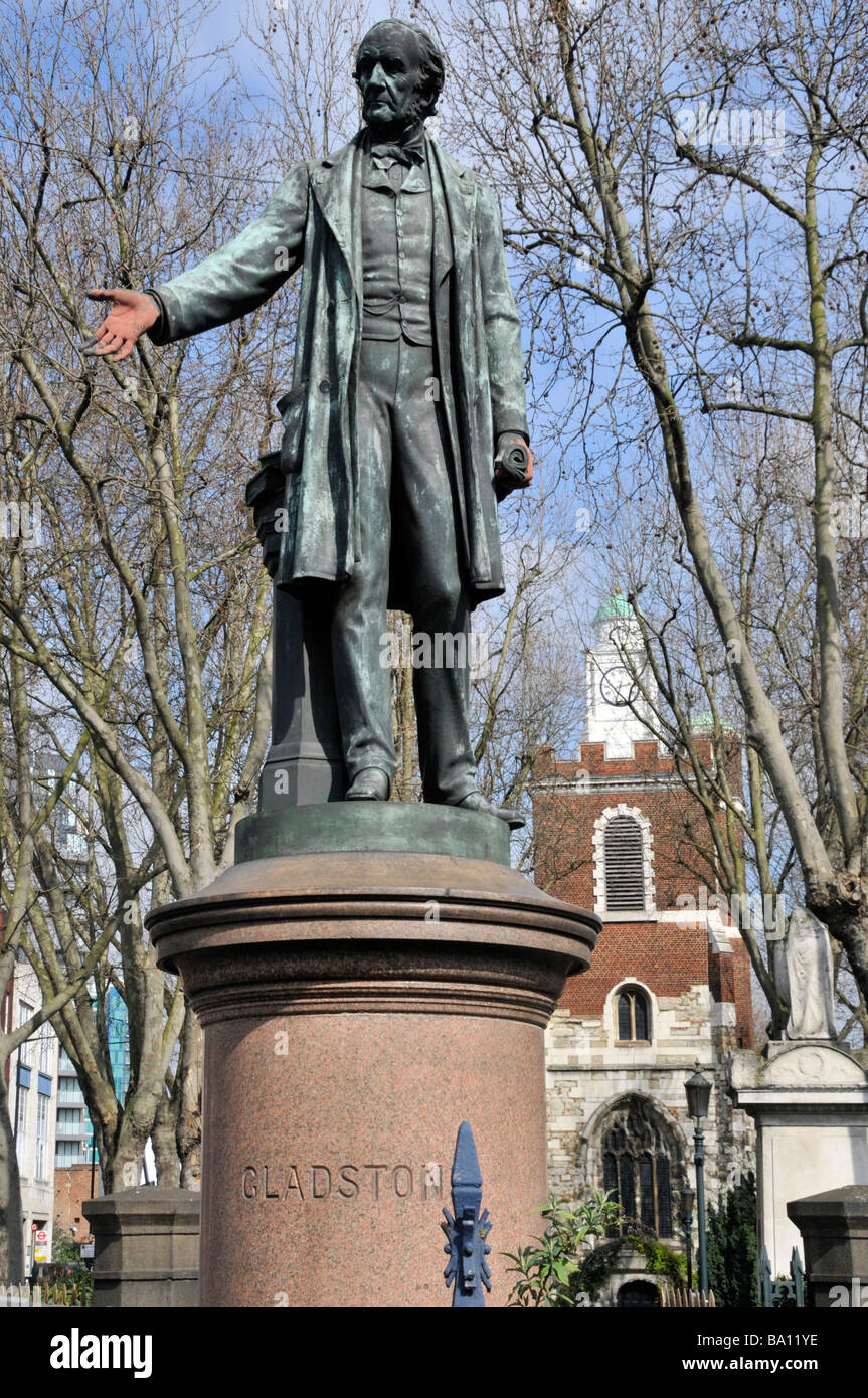 Historical statue commemorating William Gladstone outside The Church of ...